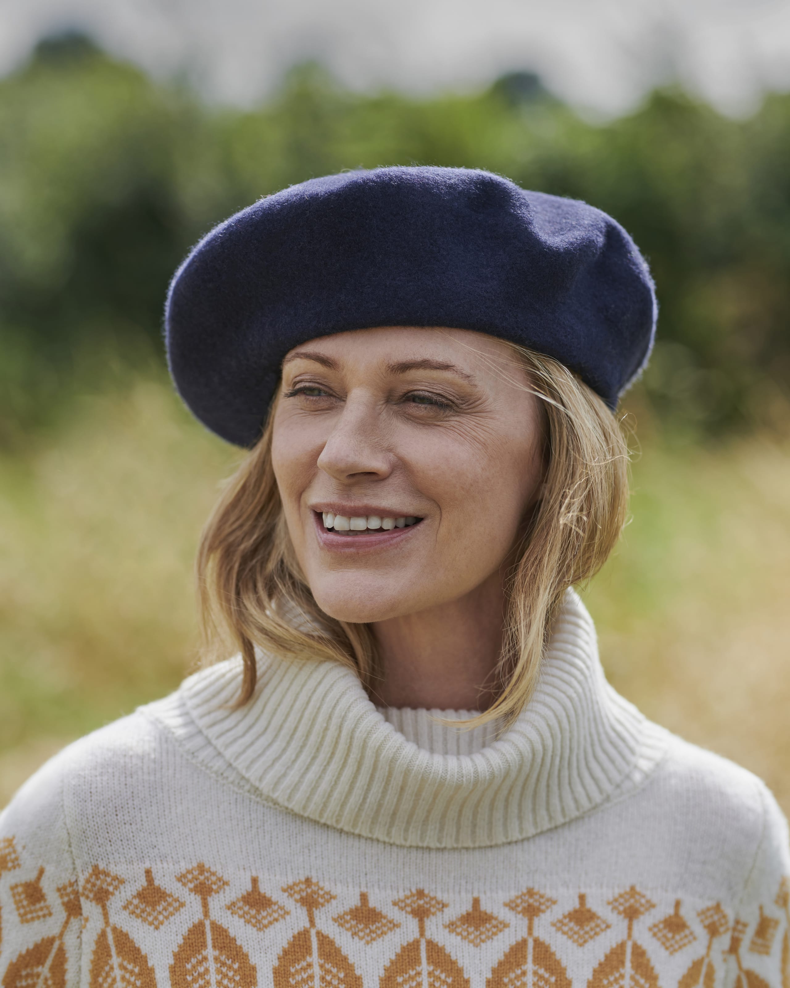 Navy | Classic Wool Beret | WoolOvers UK