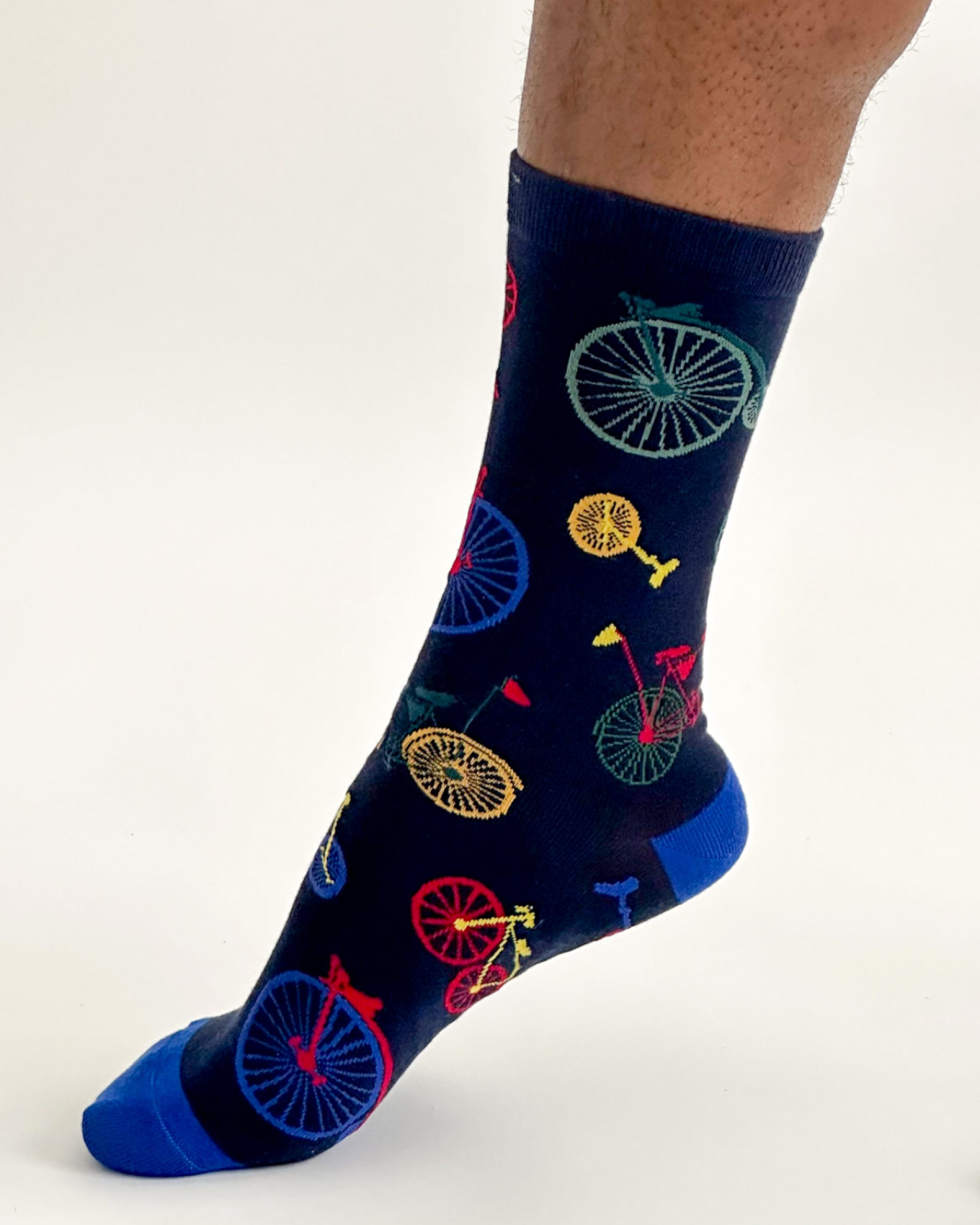Navy | Mens Dean Bike Bamboo Socks In A Box | WoolOvers UK