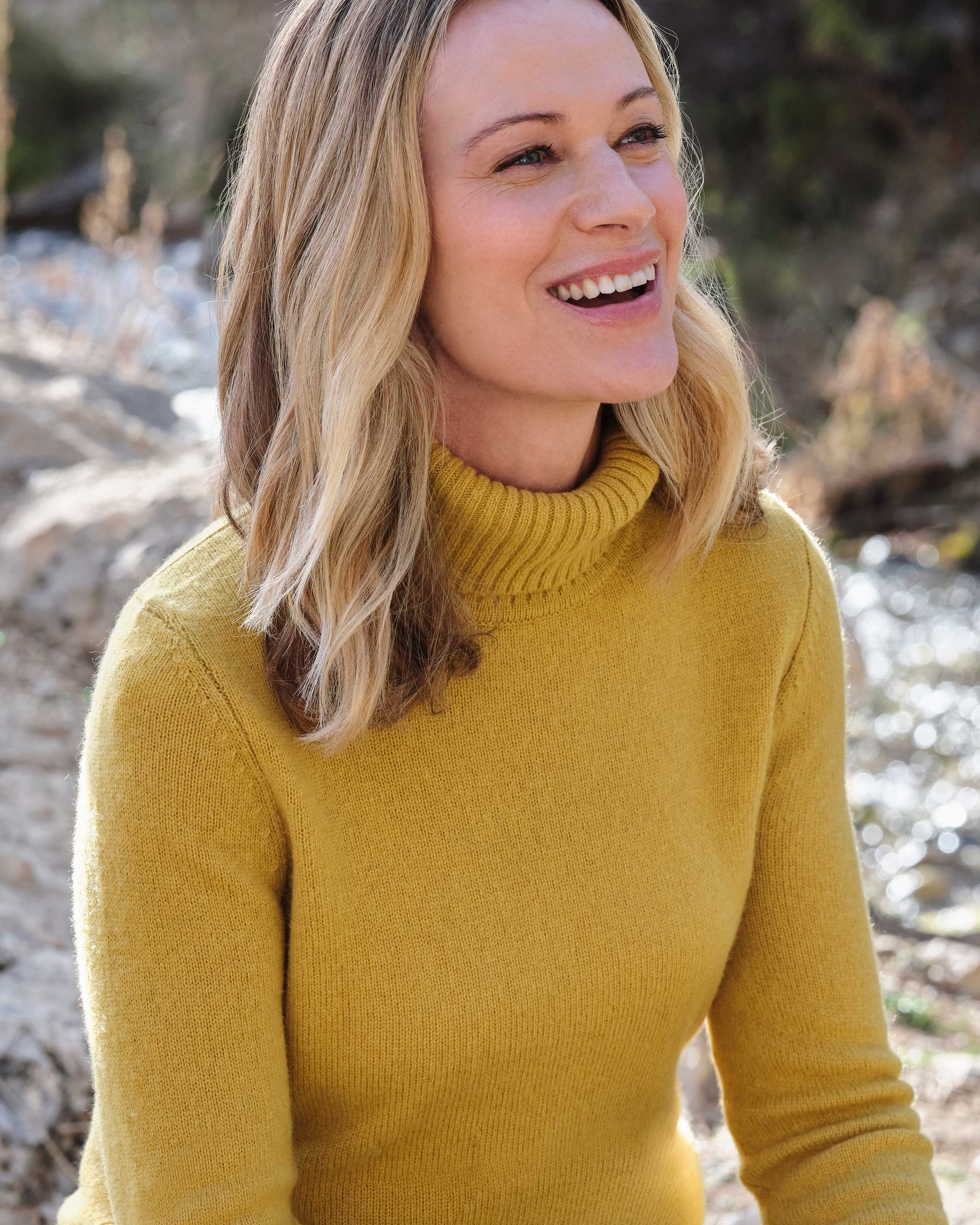Light Ochre | Womens Lambswool Polo | WoolOvers AU