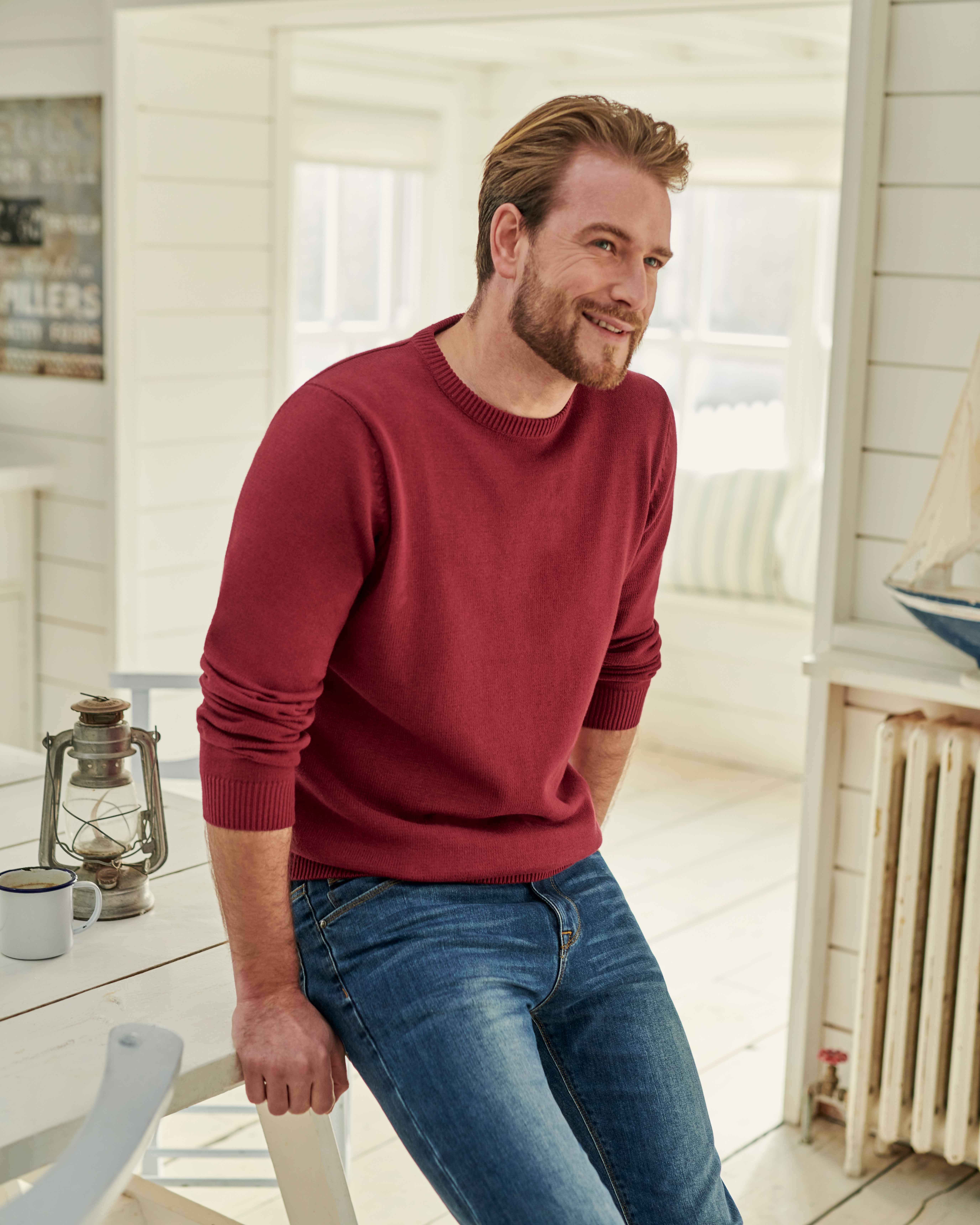 Deep Raspberry | Organic Cotton Basic Crew Neck | WoolOvers AU