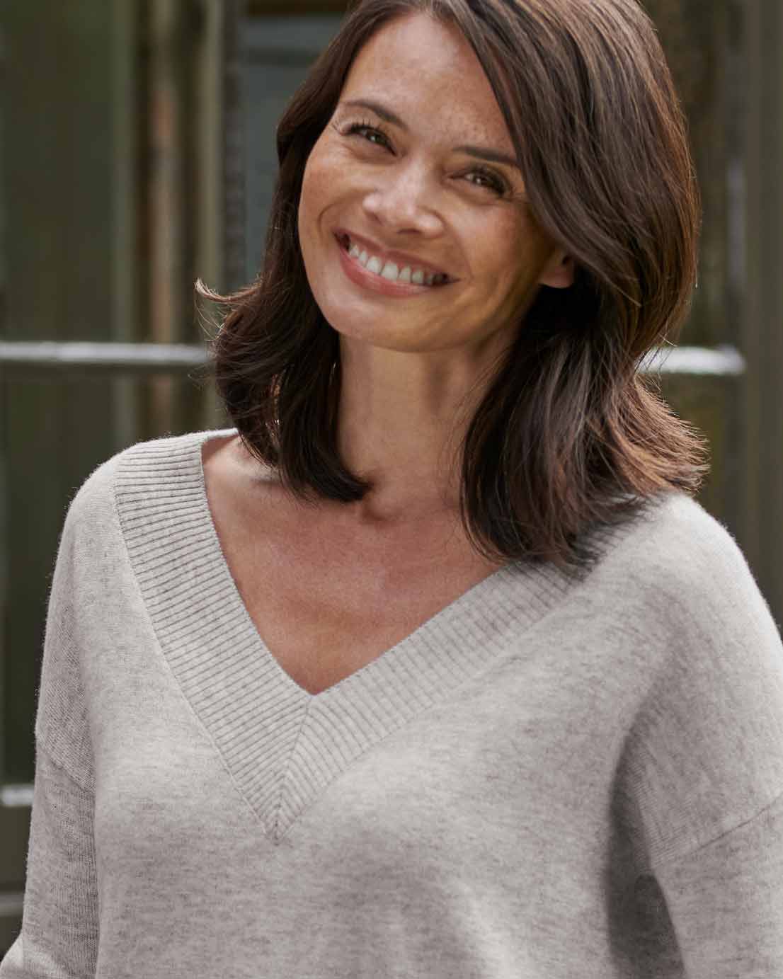 Marble | Cashmere Merino Deep V Neck Tunic | WoolOvers AU