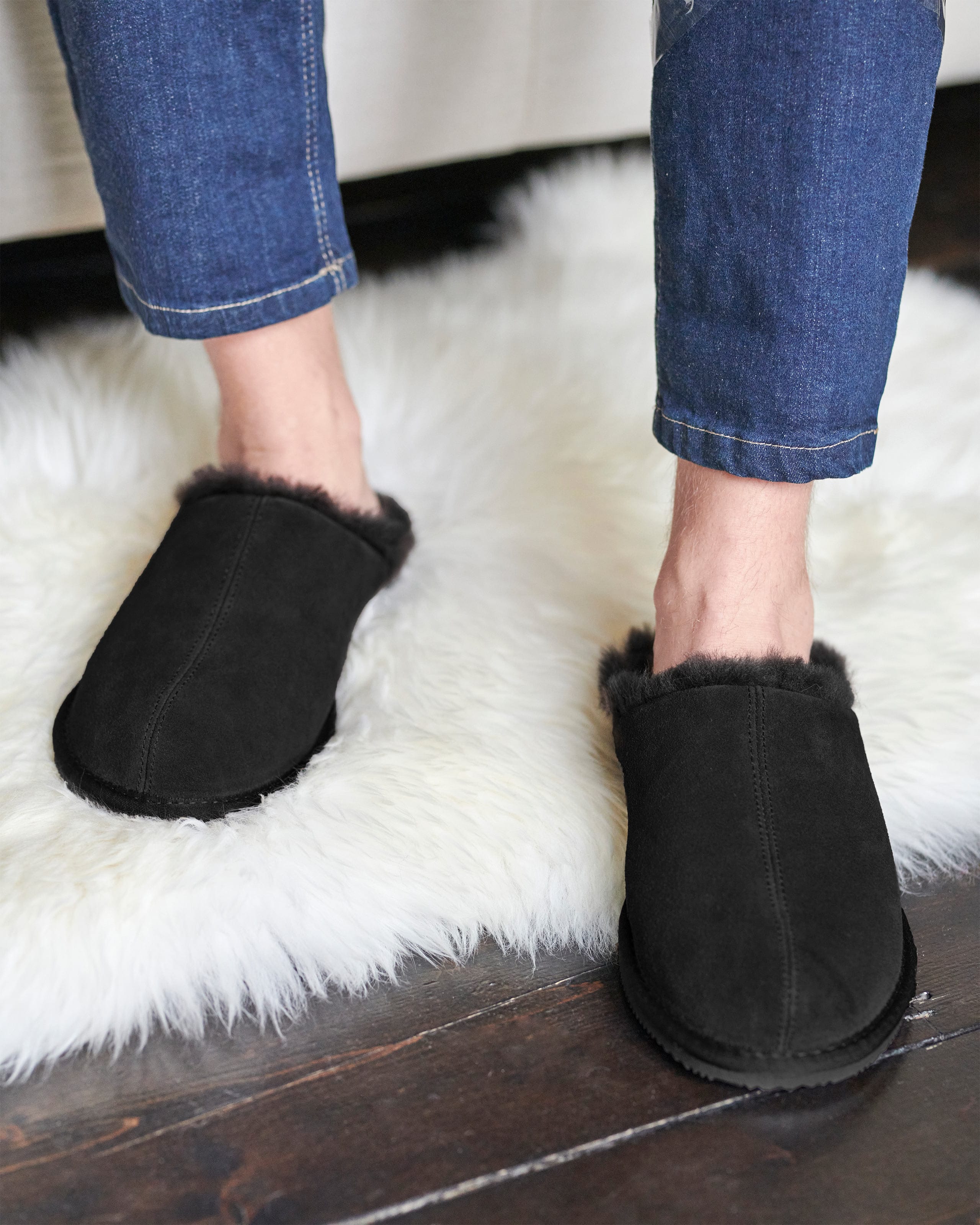 Men's Sheepskin Slippers | Natural Footwear | WoolOvers AU