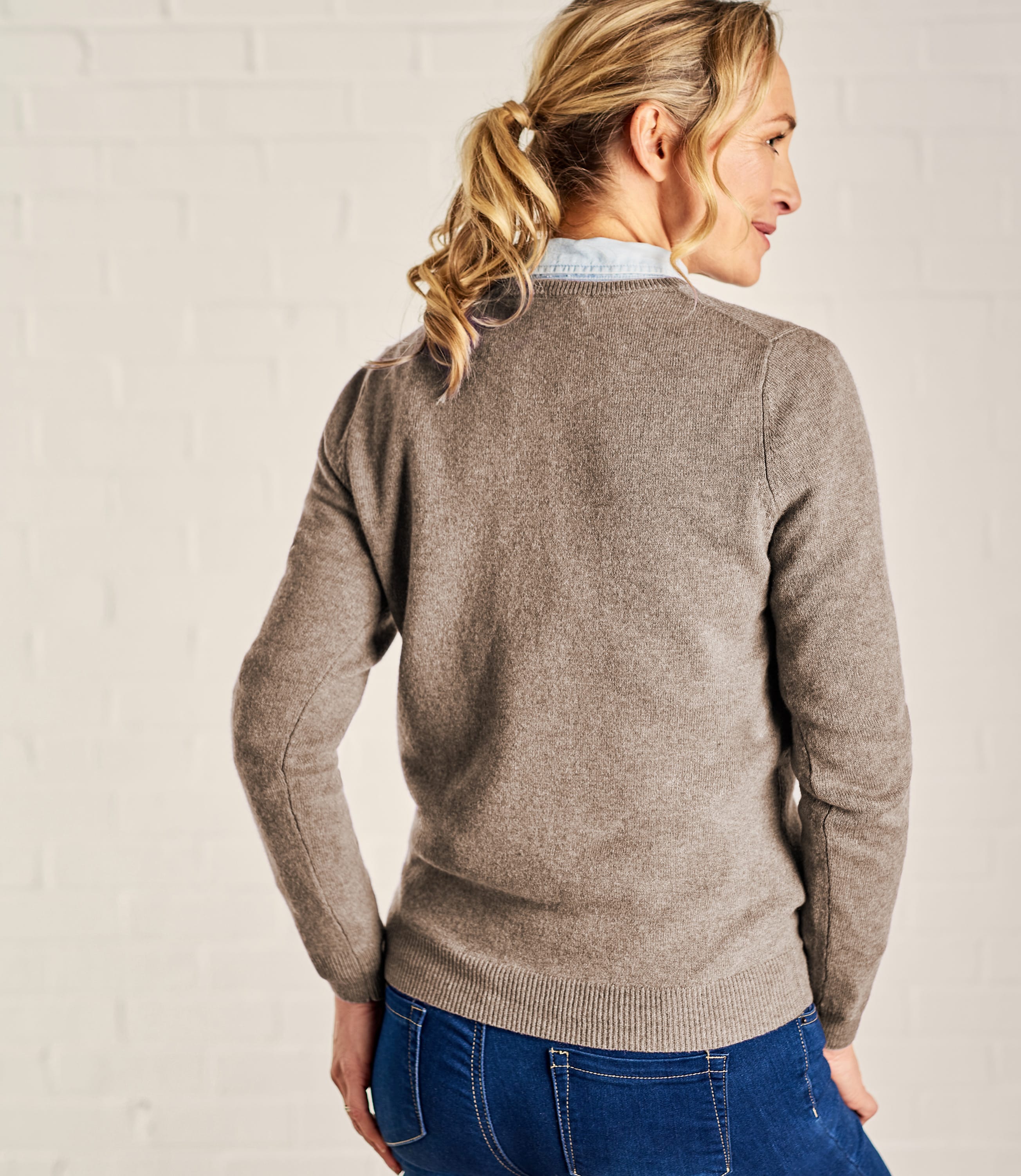 Pepper Womens Cashmere And Merino Crew Neck Knitted Jumper Woolovers Au