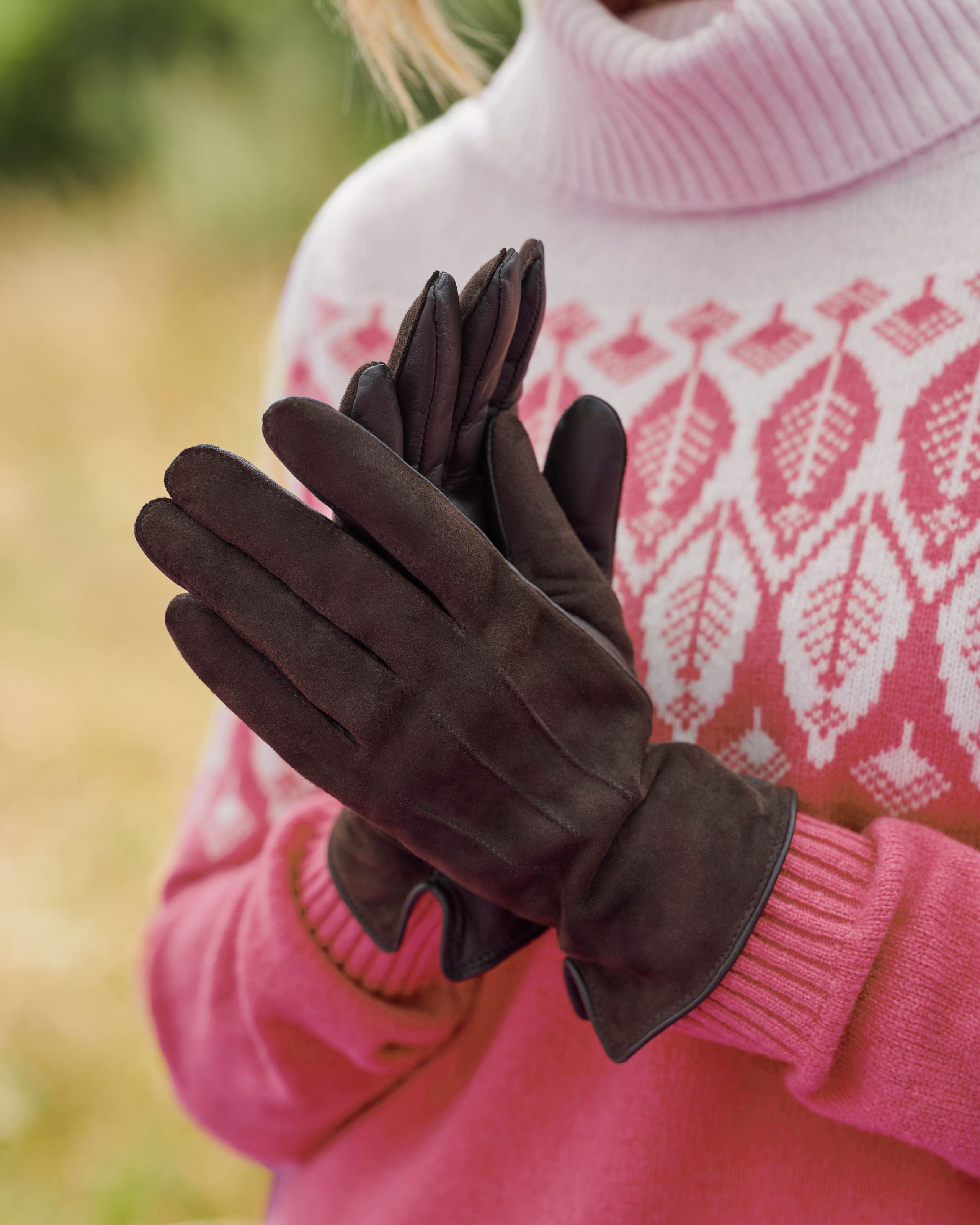 Brown | Suede & Leather Classic Glove | WoolOvers US