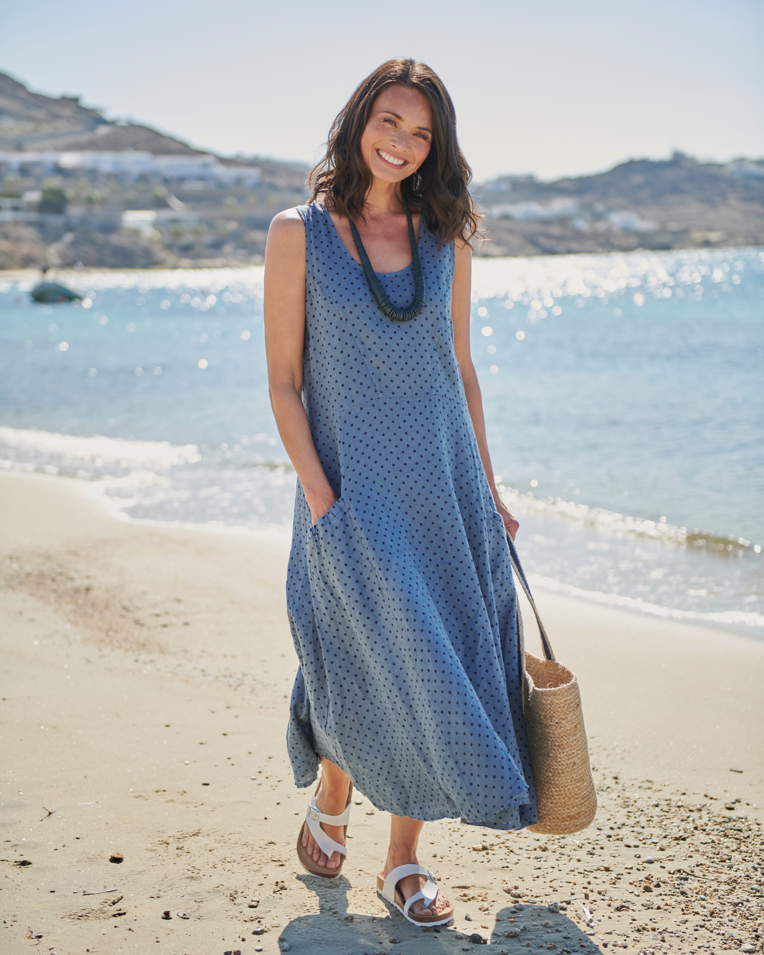 Denim Spot | Womens Pocket Pinafore Dress | WoolOvers AU