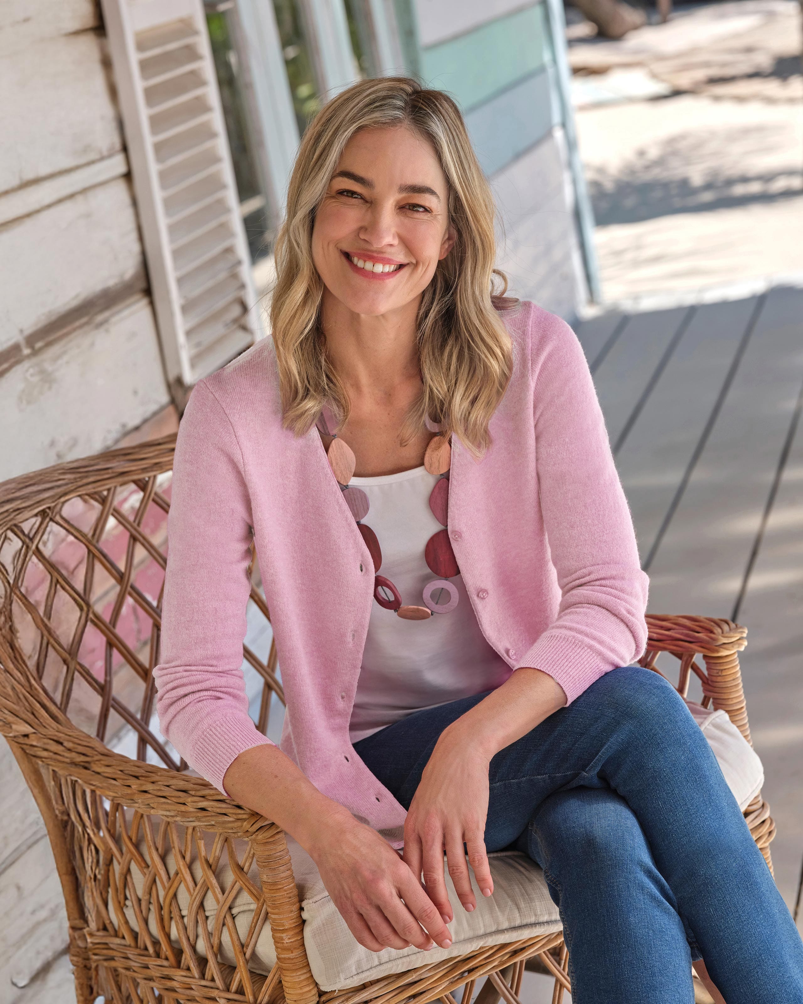 Foxglove | Cashmere Merino Classic V Neck Cardigan | WoolOvers US