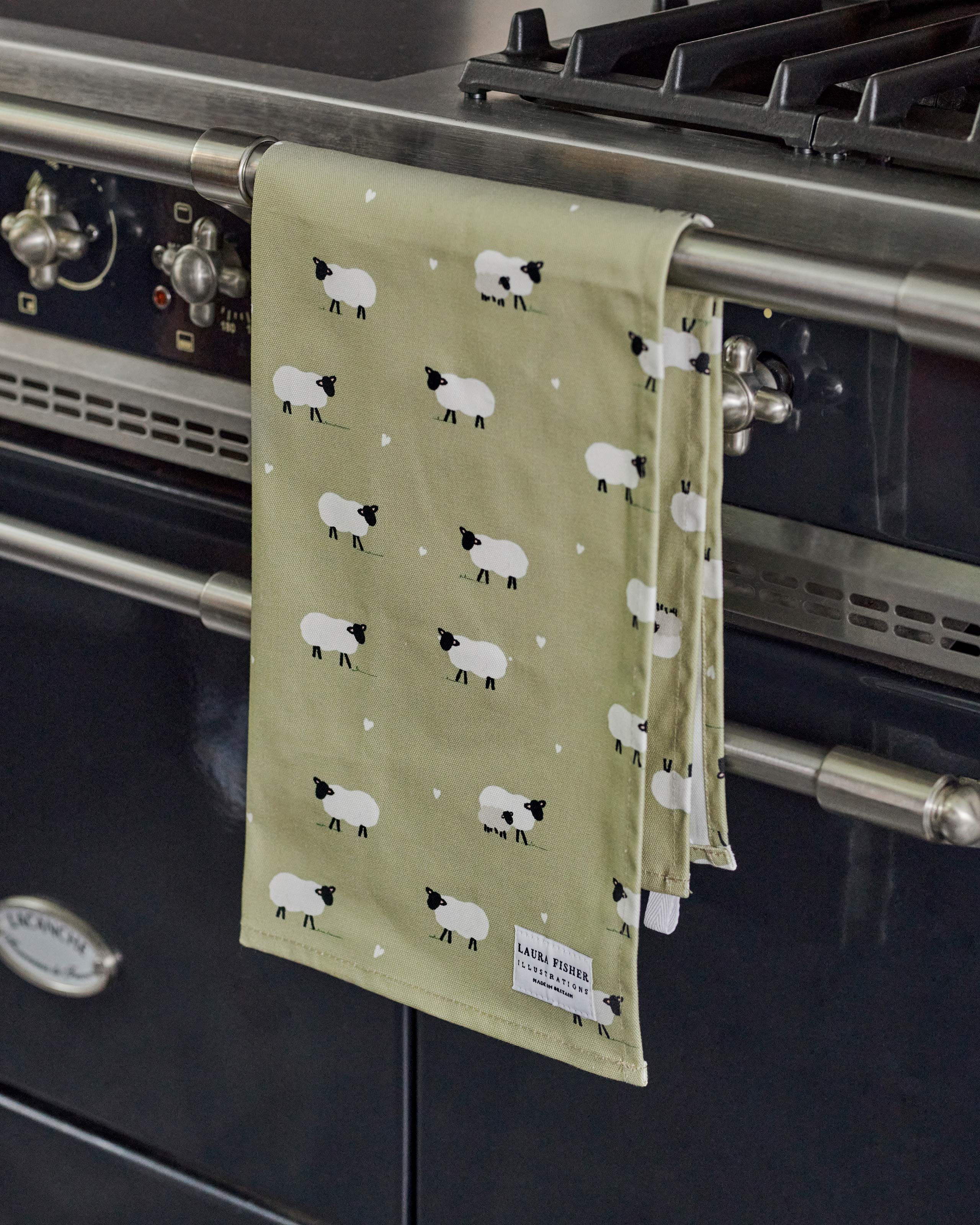 Natural Sheep | Animal Cotton Tea Towel | WoolOvers UK