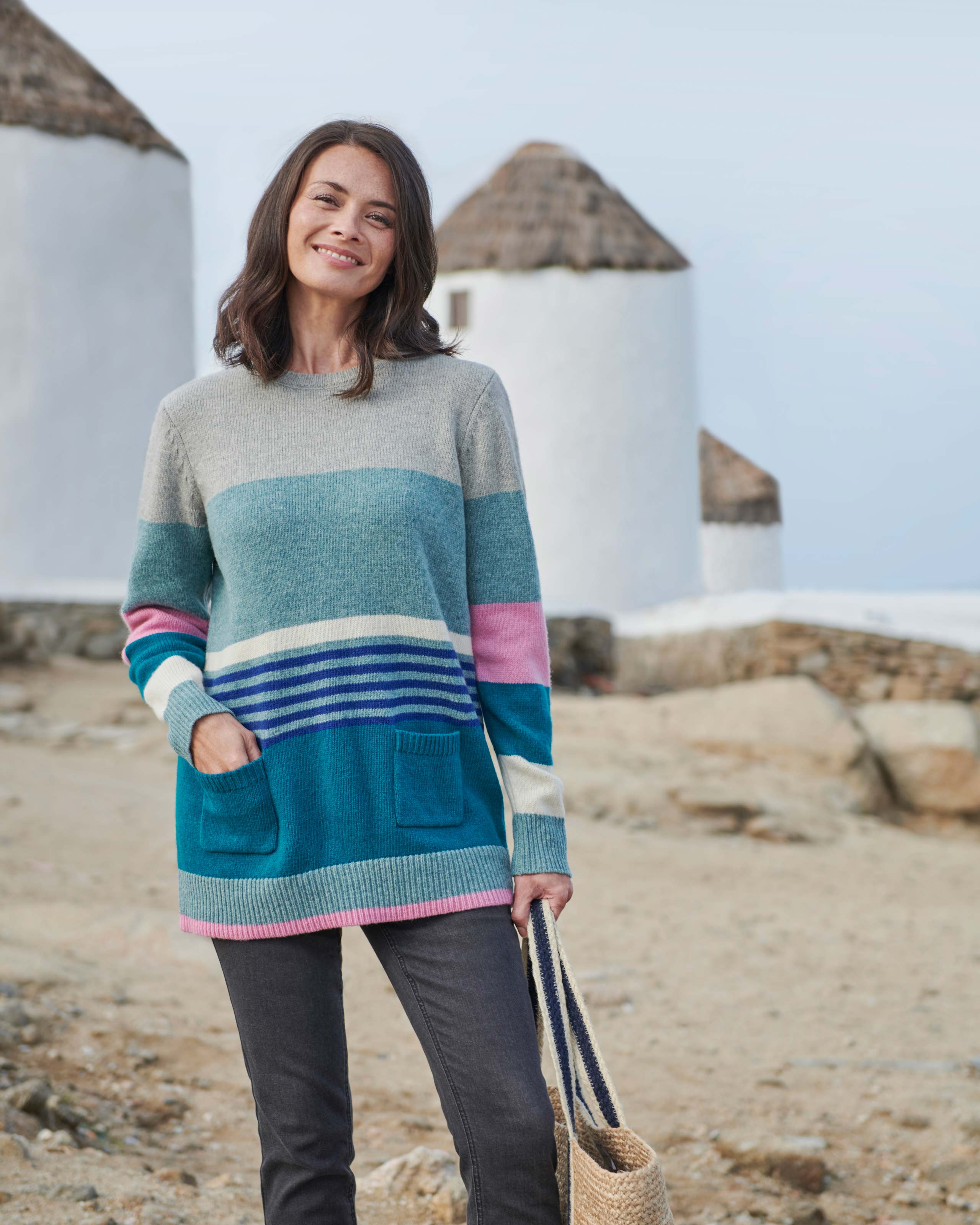 Multi | Pullover mit Farbblöcken und Rundhalsausschnitt | WoolOvers DE