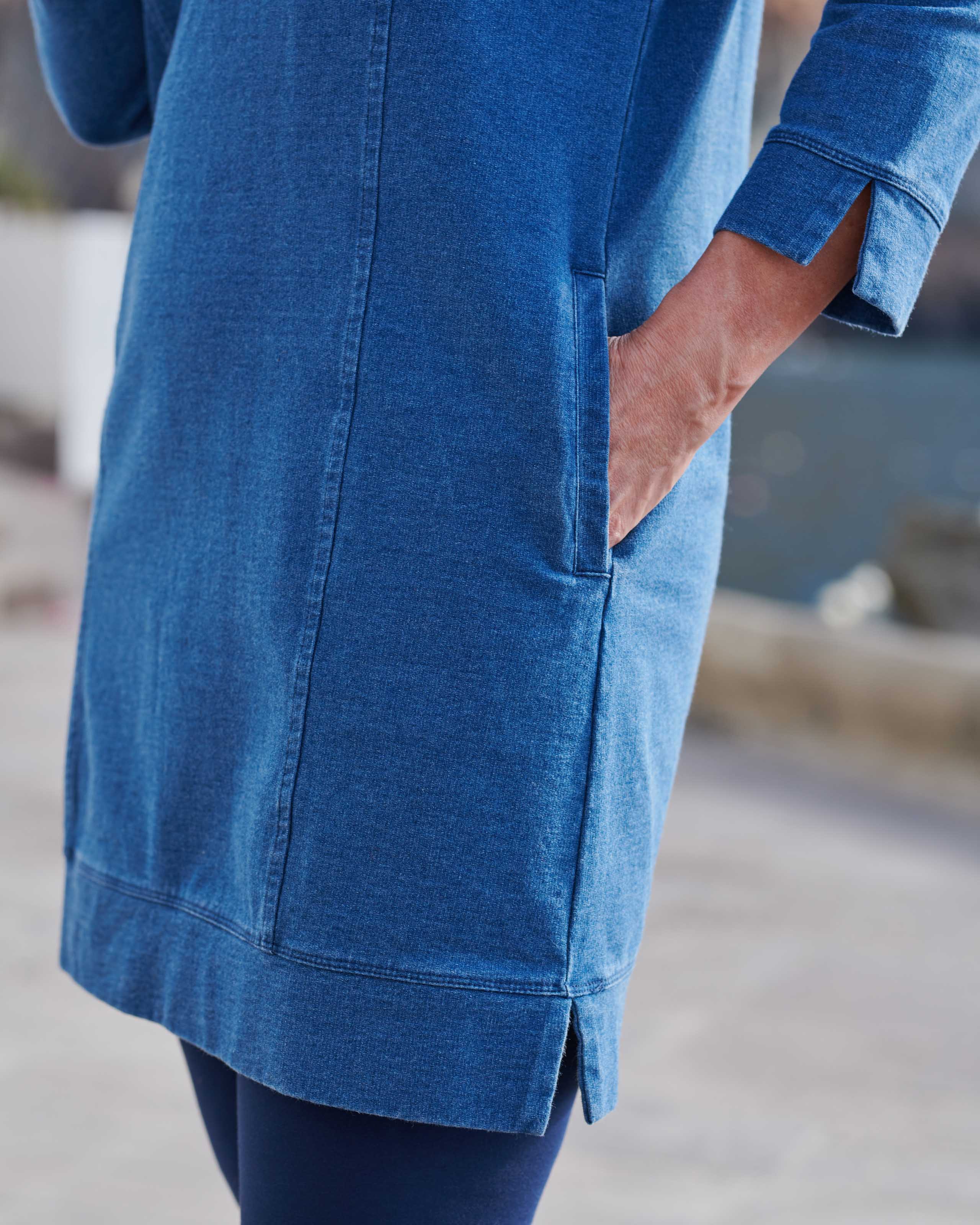 Dark Denim Blue | Seam Detail Denim Tunic | WoolOvers AU