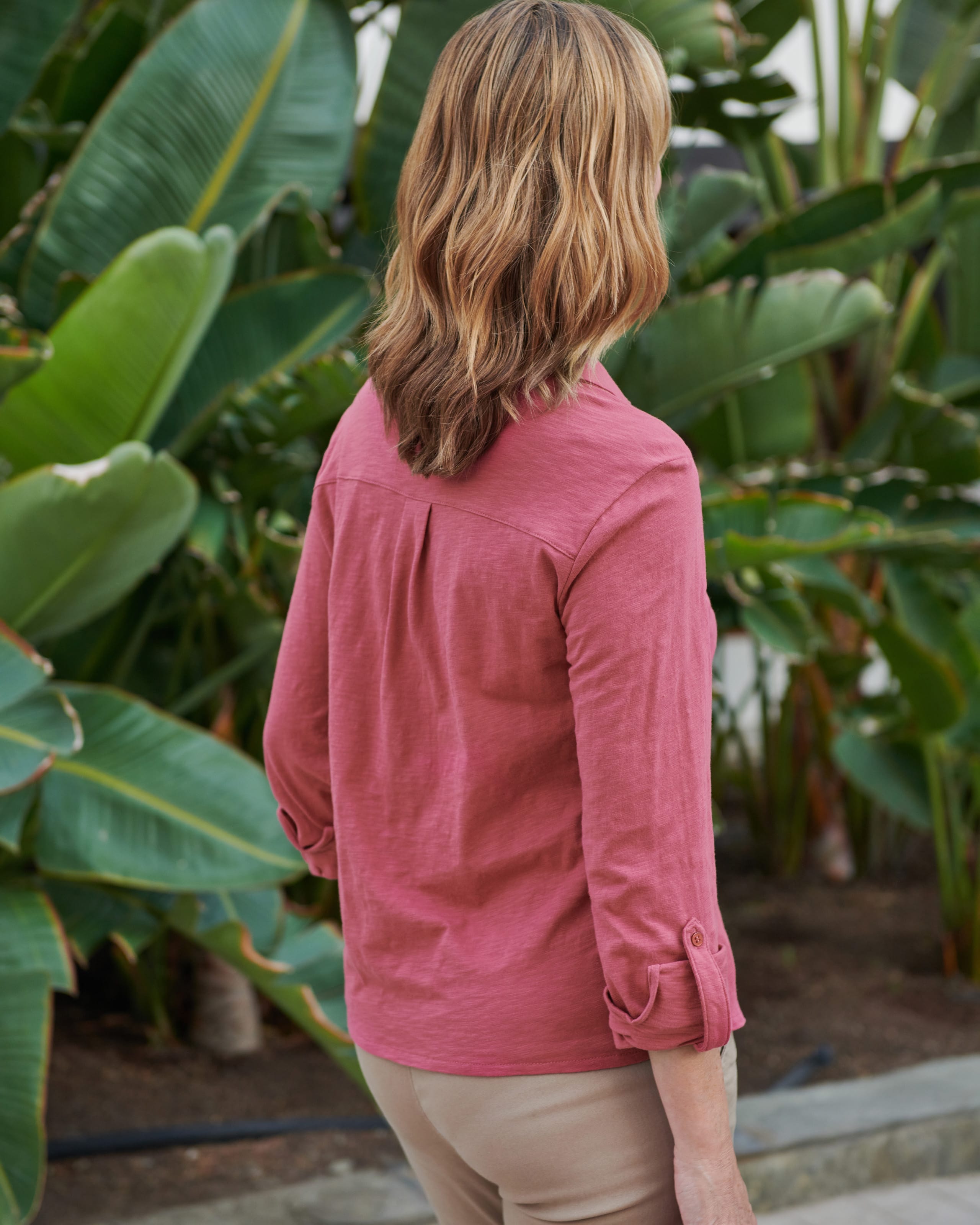 Dusty Rose | Womens Organic Jersey Shirt | WoolOvers AU