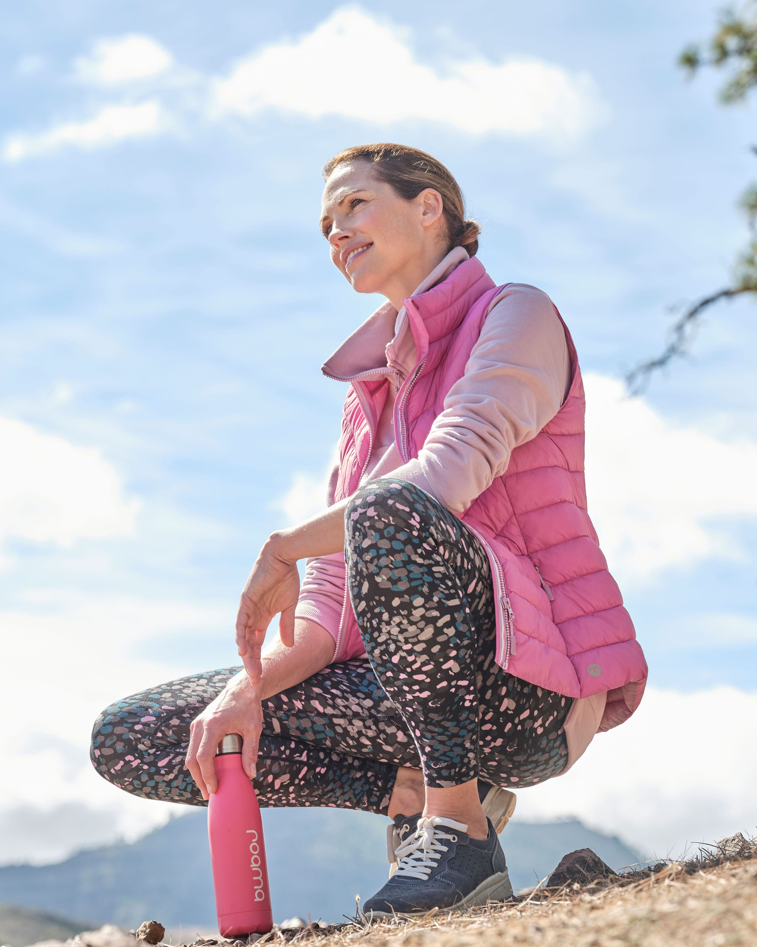 Teal Dotty Dash | Balance Printed Full Length Legging | WoolOvers UK