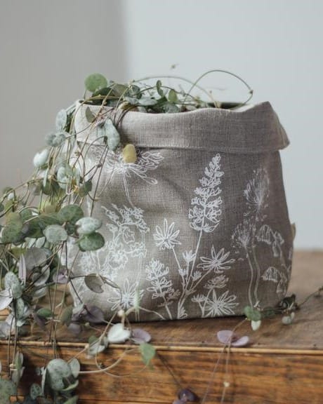 Natural Linen | Fabric Storage Pot | WoolOvers UK