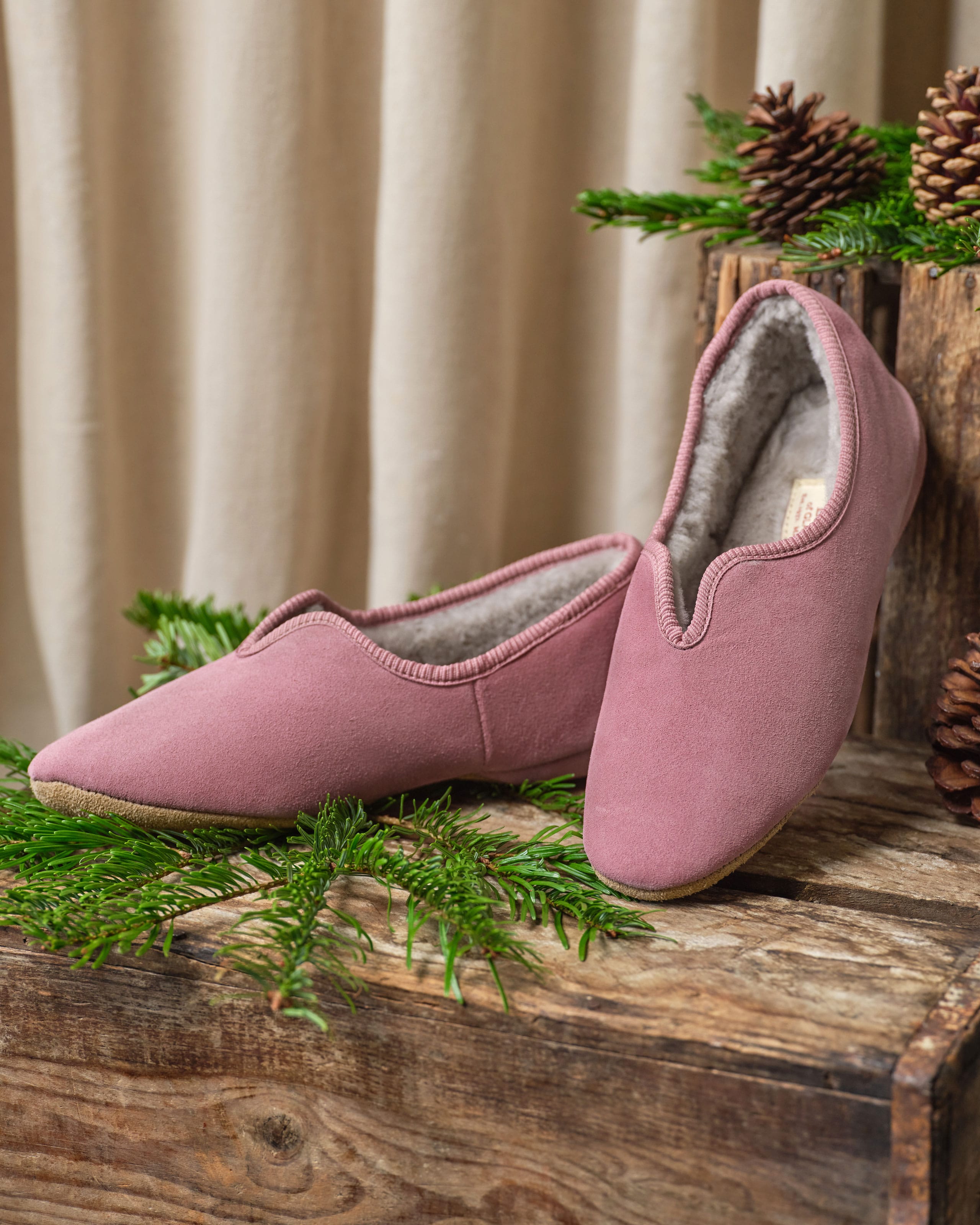 Pink | Womens Draper Sheepskin Slippers | WoolOvers US