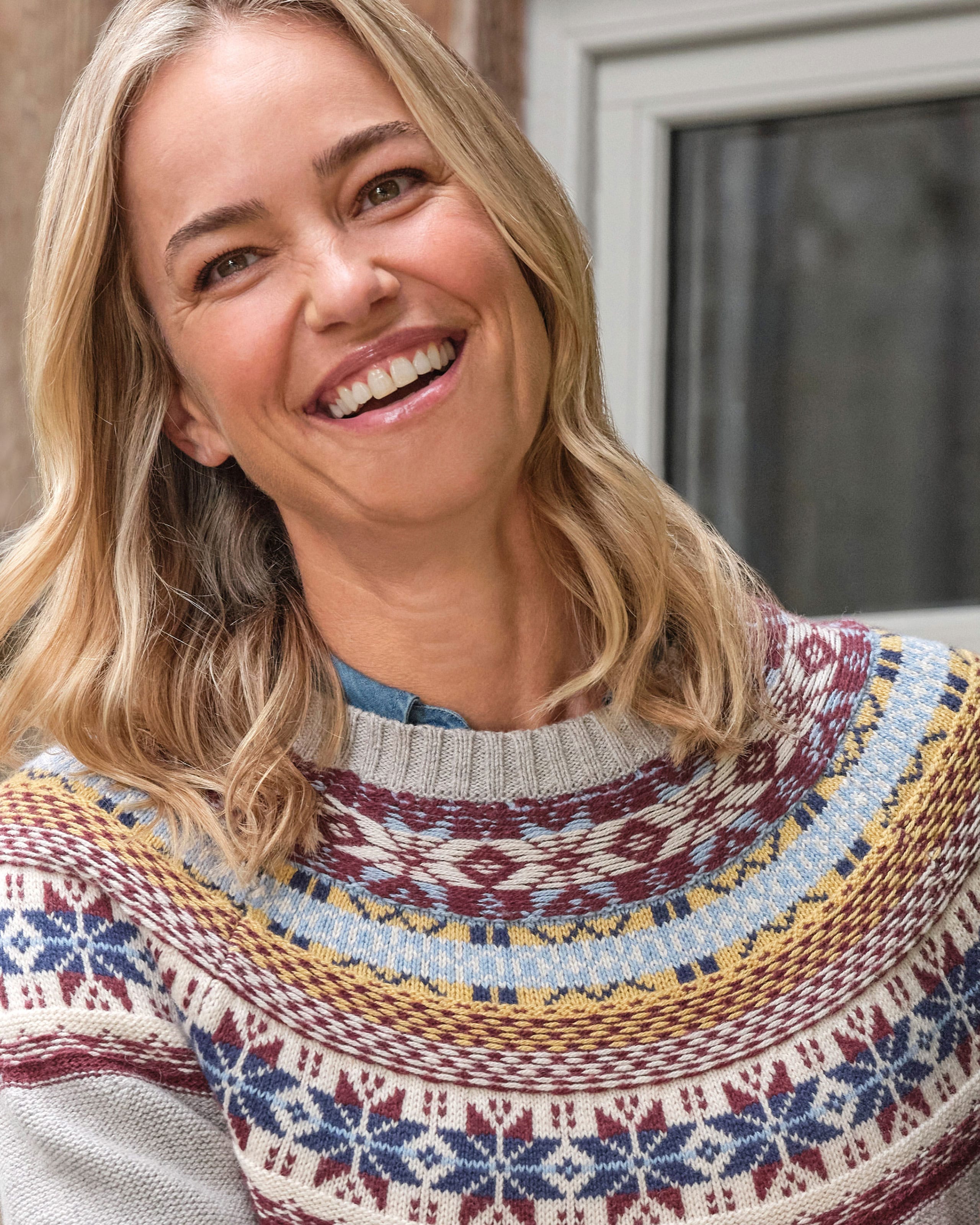 Grey Multi | Yoke Fairisle Jumper | WoolOvers AU