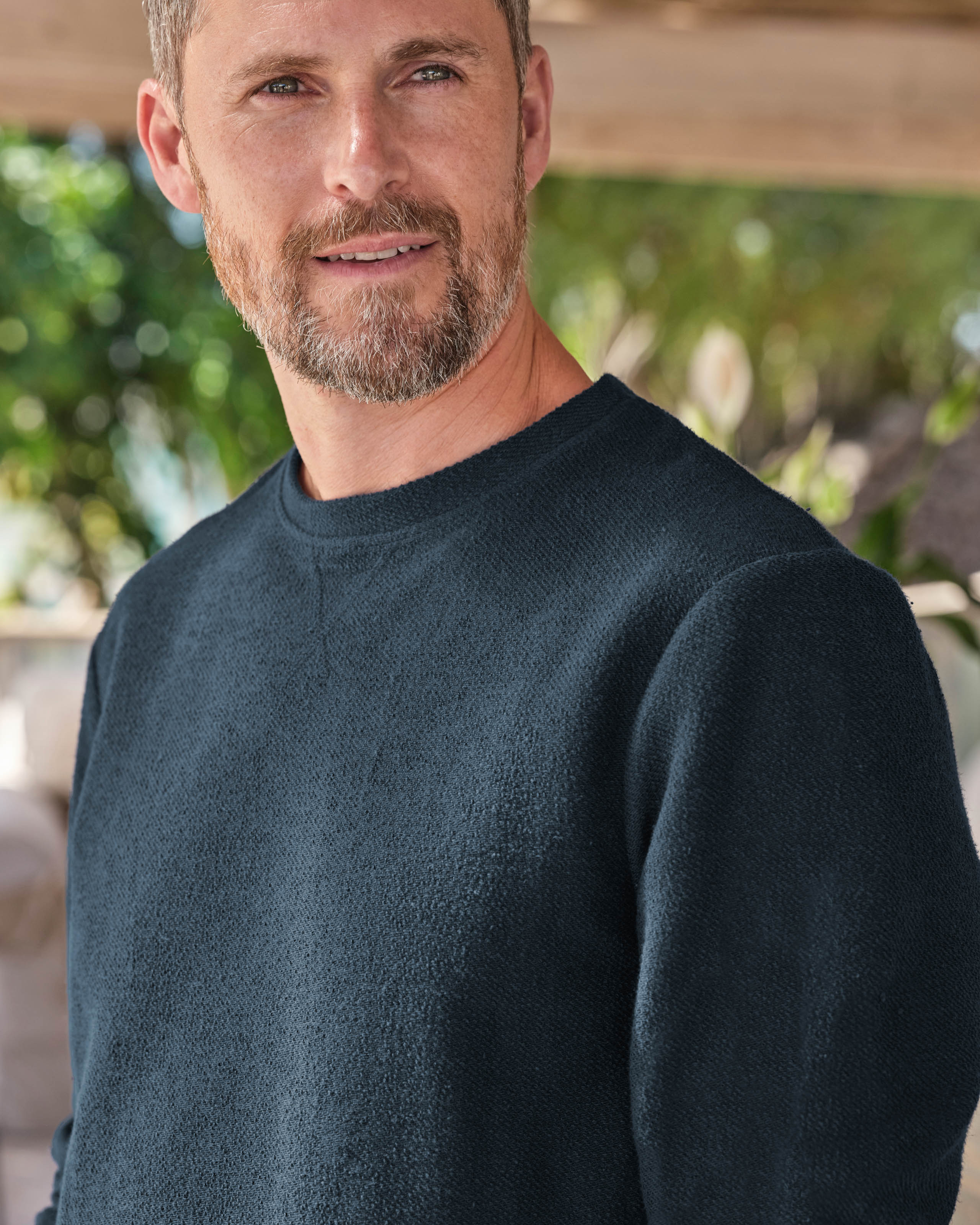 Smokey Blue | Mid Weight Textured Sweatshirt | WoolOvers UK