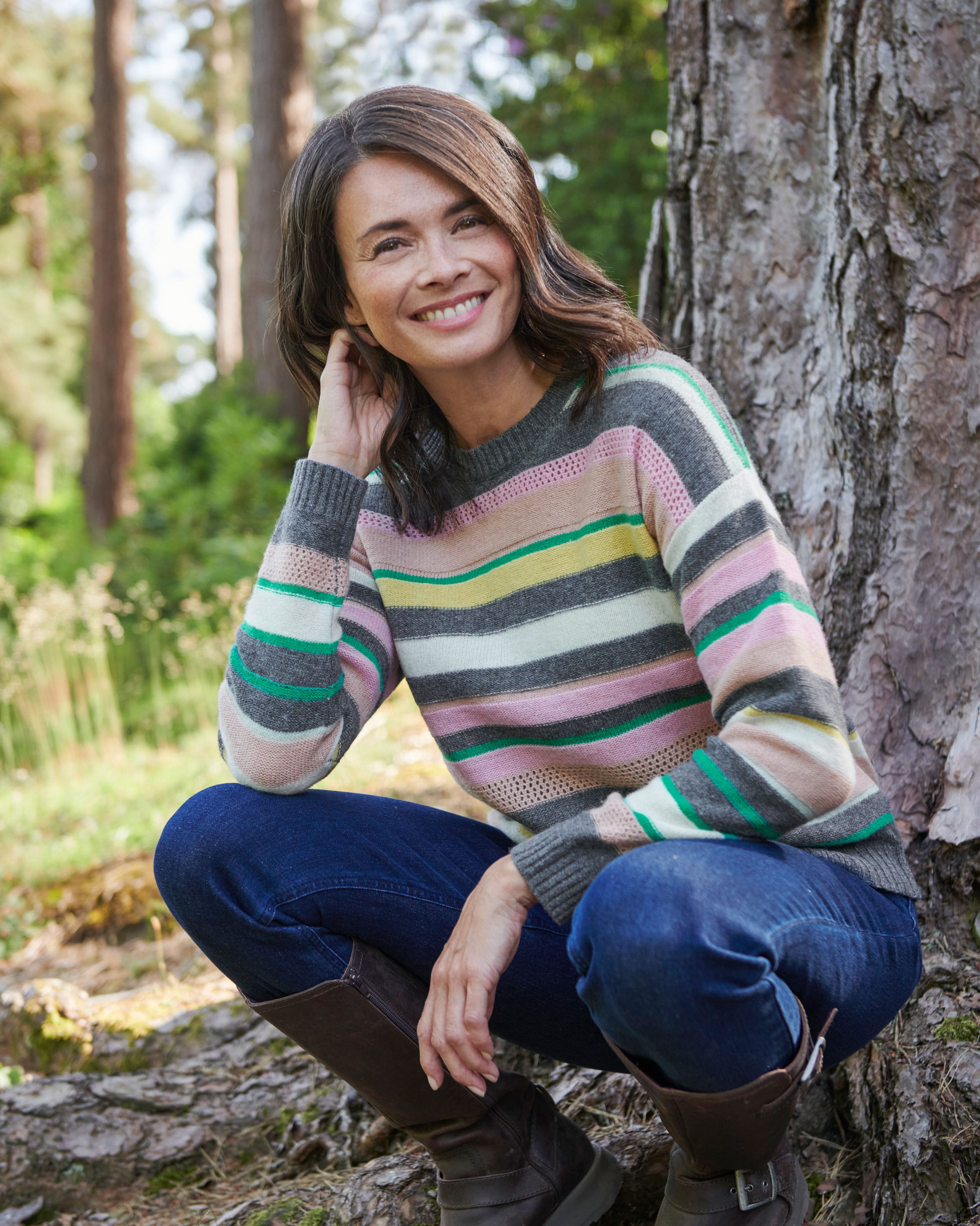 Multi Stripe Textured Multi Stripe Jumper WoolOvers AU