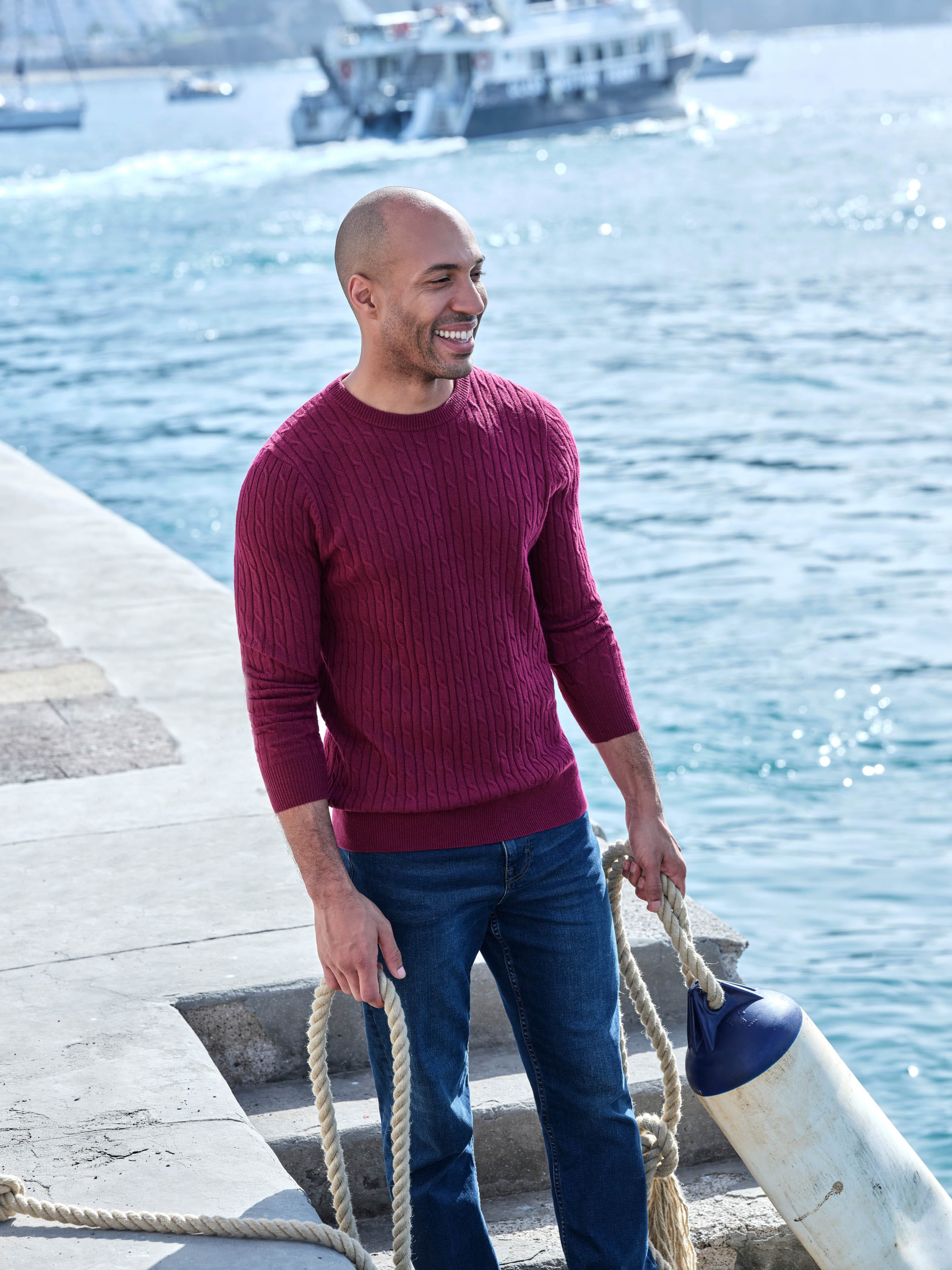 Deep Berry | Cashmere & Merino Cable Jumper | WoolOvers AU