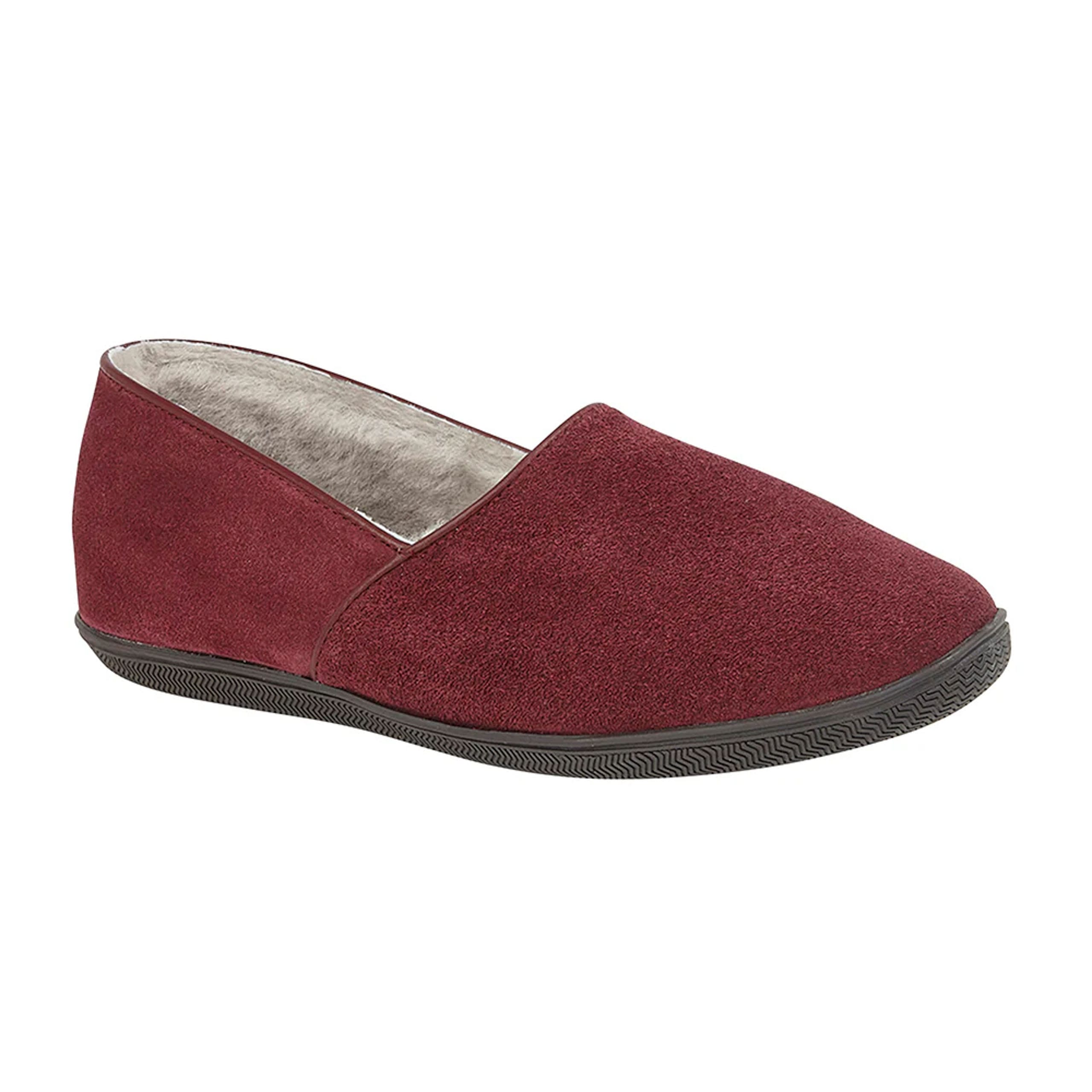 Wine | Mens Draper Sheepskin Full Slippers | WoolOvers UK