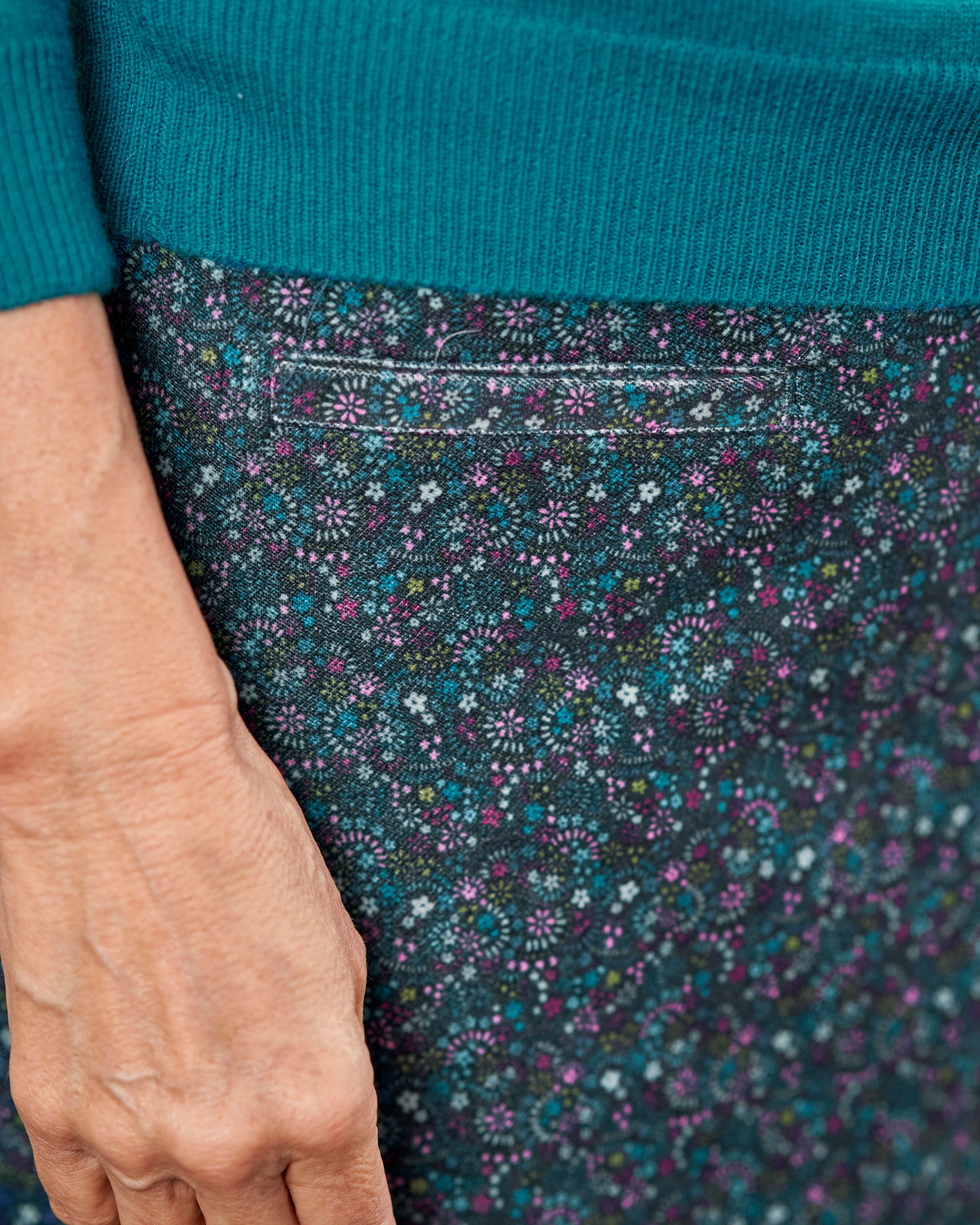 Scattered Geo Print | Pocket Detail Cord Skirt | WoolOvers AU