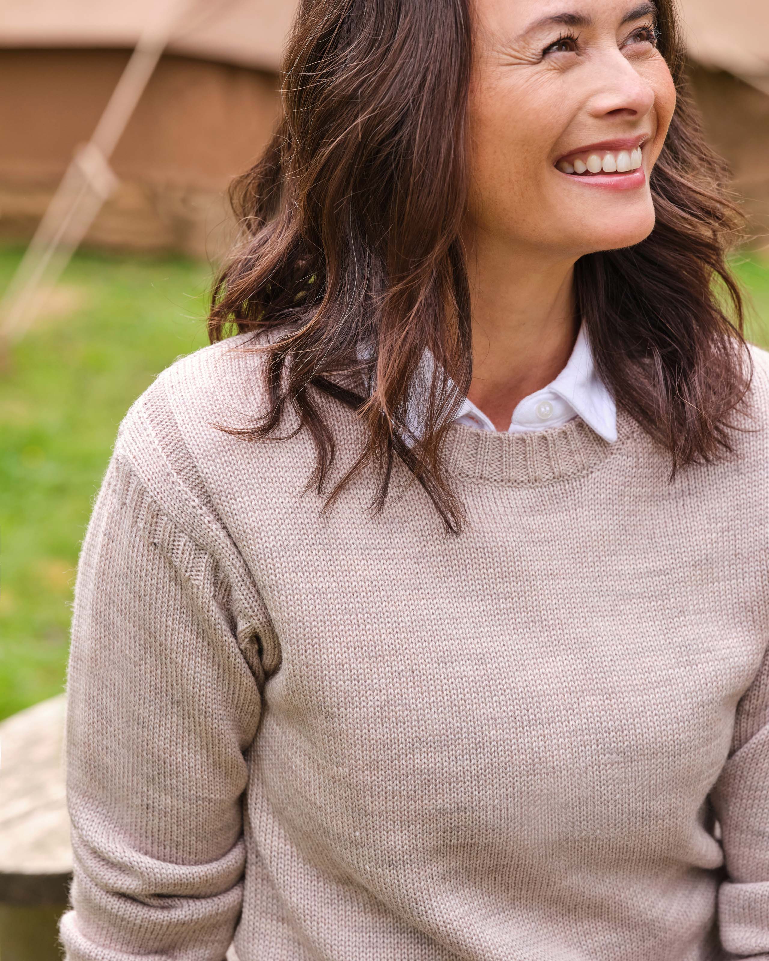 Soft Oatmeal | 100% Pure Wool Guernsey Sweater | WoolOvers US