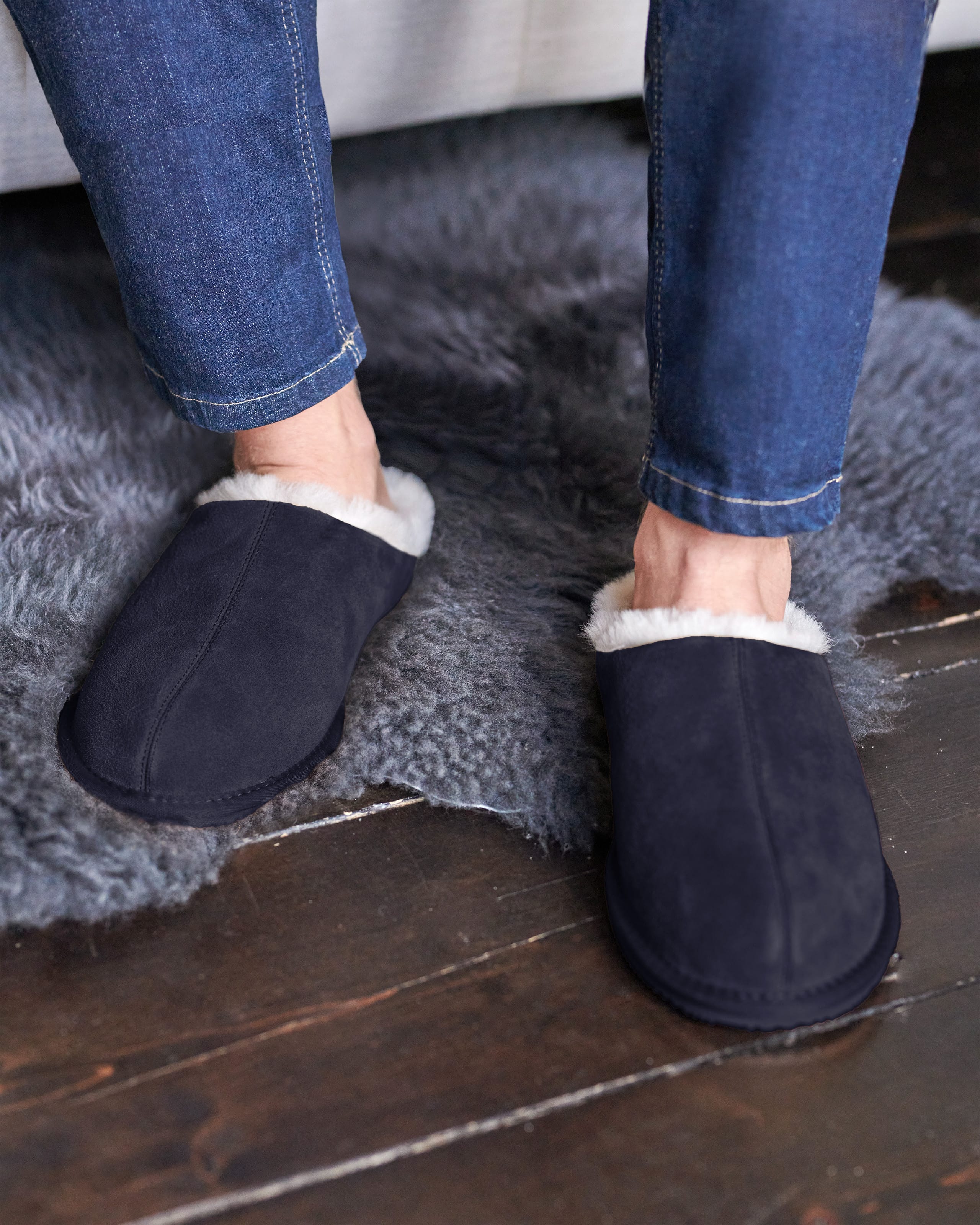 Men's Sheepskin Slippers | Natural Footwear | WoolOvers AU