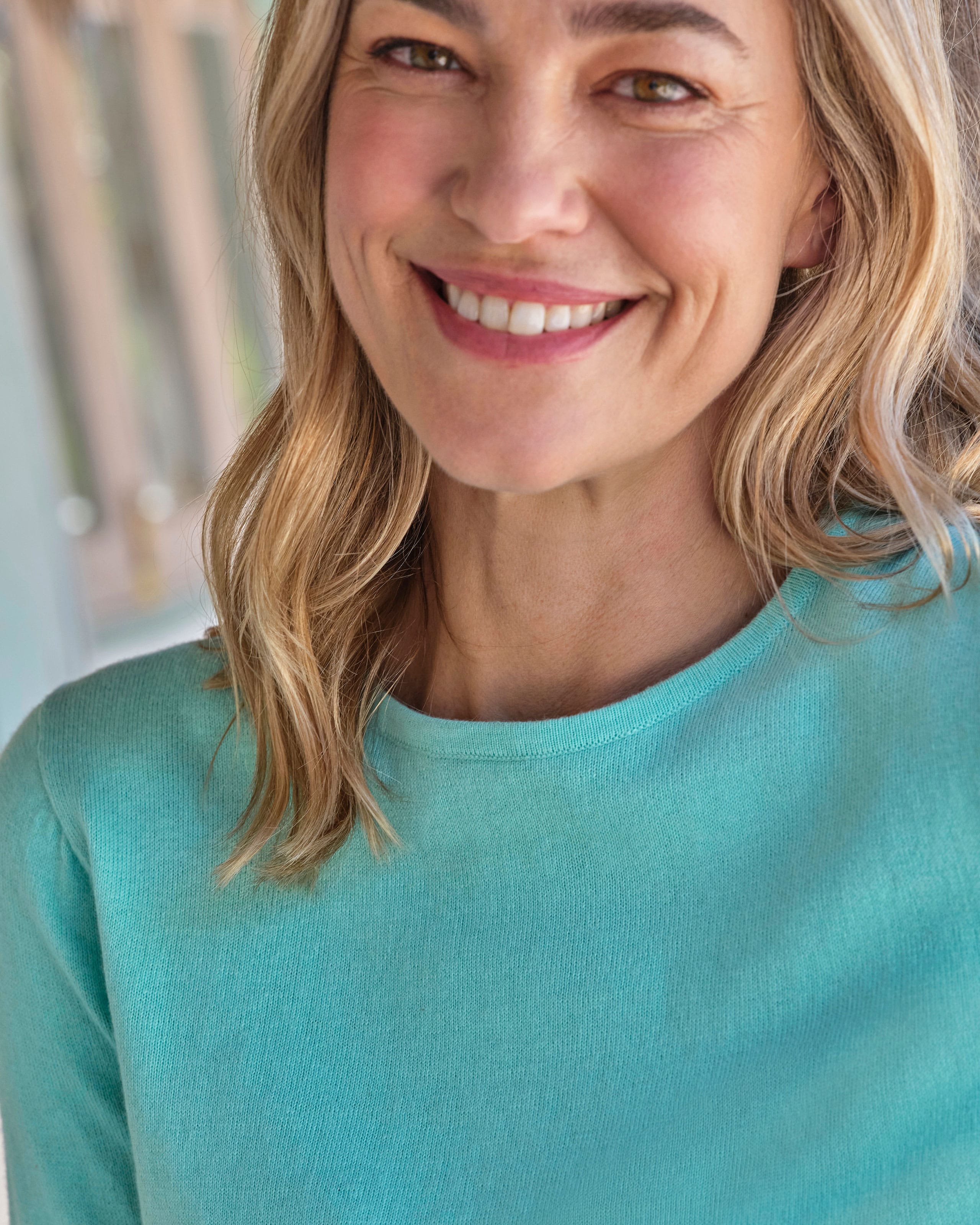 Fresh Mint | Cotton & Cashmere Crew Neck Jumper | WoolOvers AU