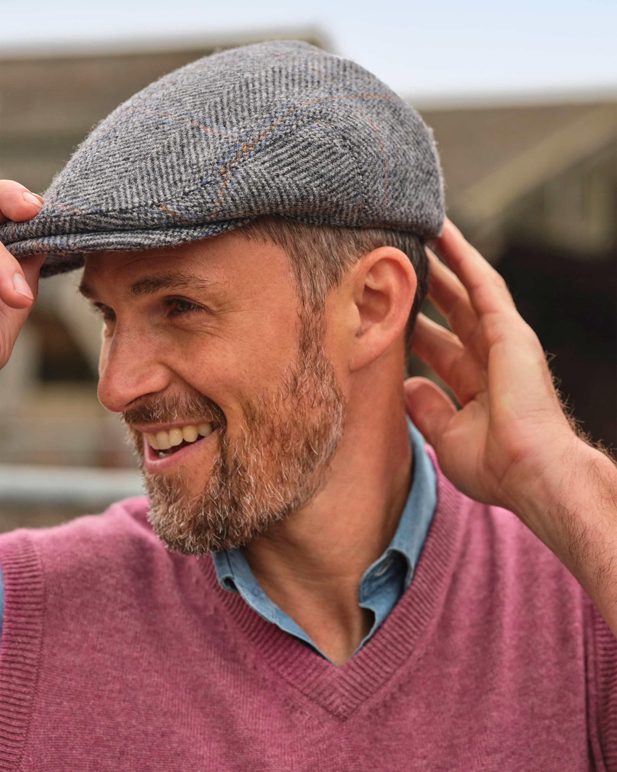 Slate Grey | Mens Tweed Flat Cap | WoolOvers US