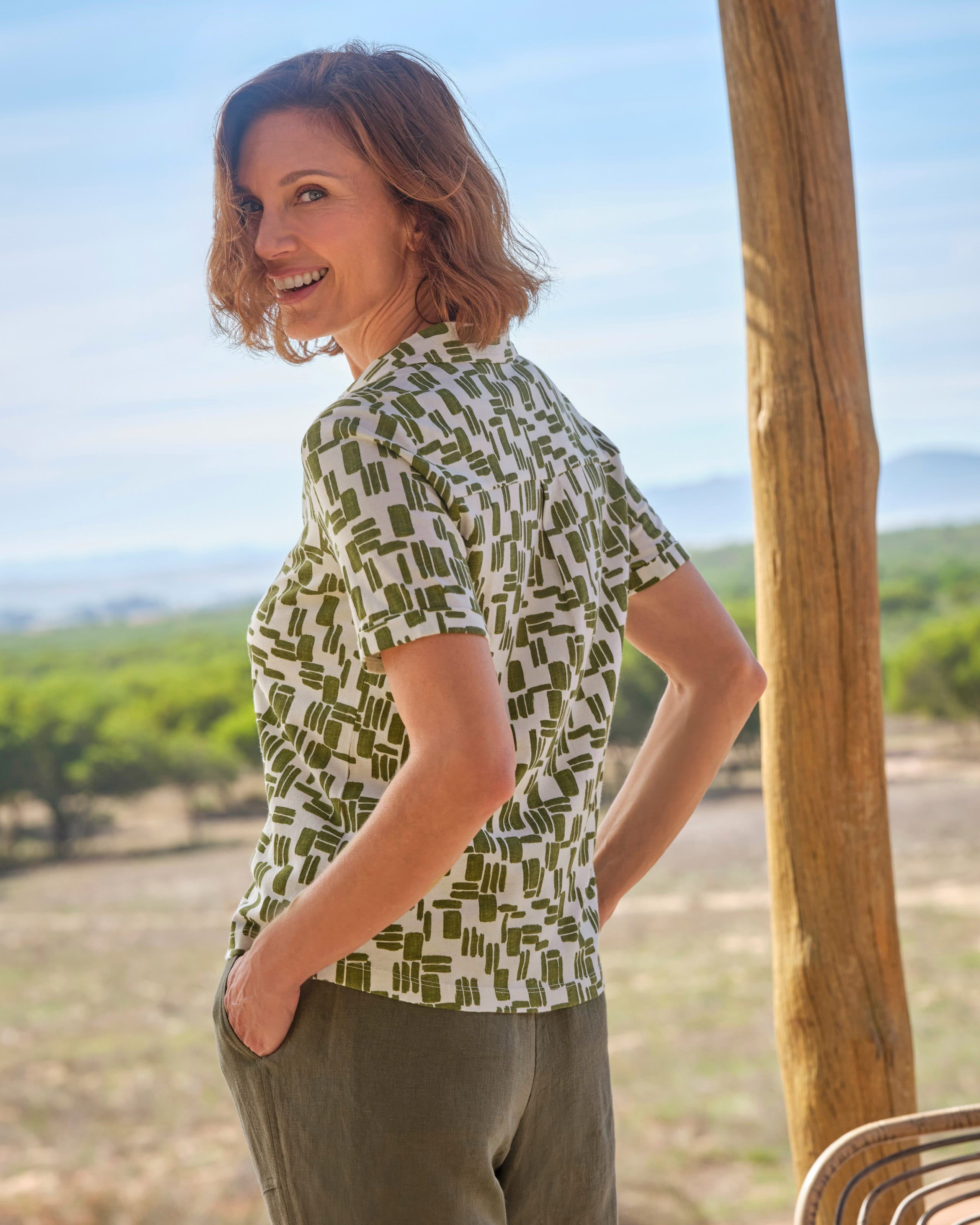 Linear Brush Strokes Print | Printed Short Sleeve Jersey Shirt ...