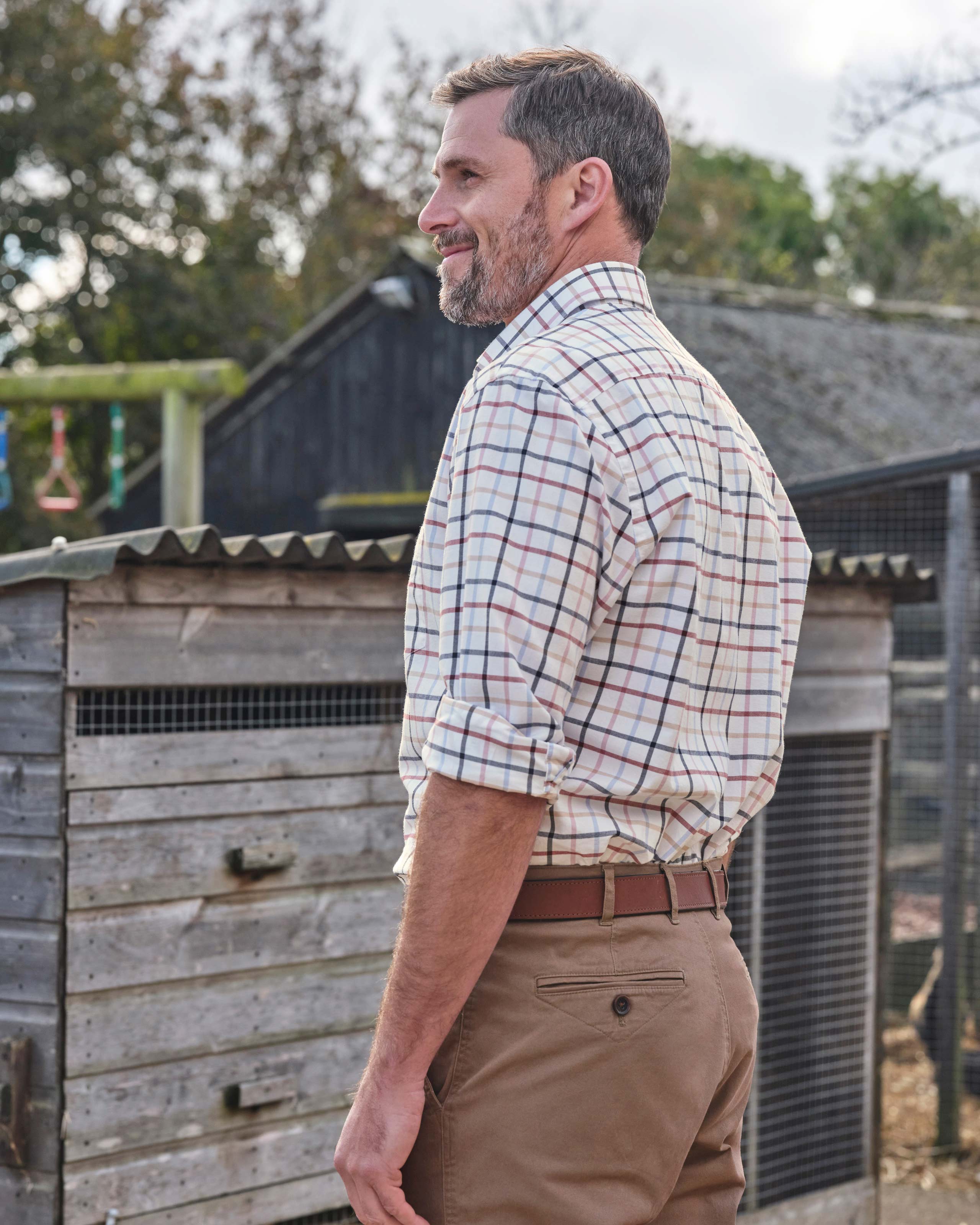 Pink | Tattersal Check Long Sleeve Shirt | WoolOvers US