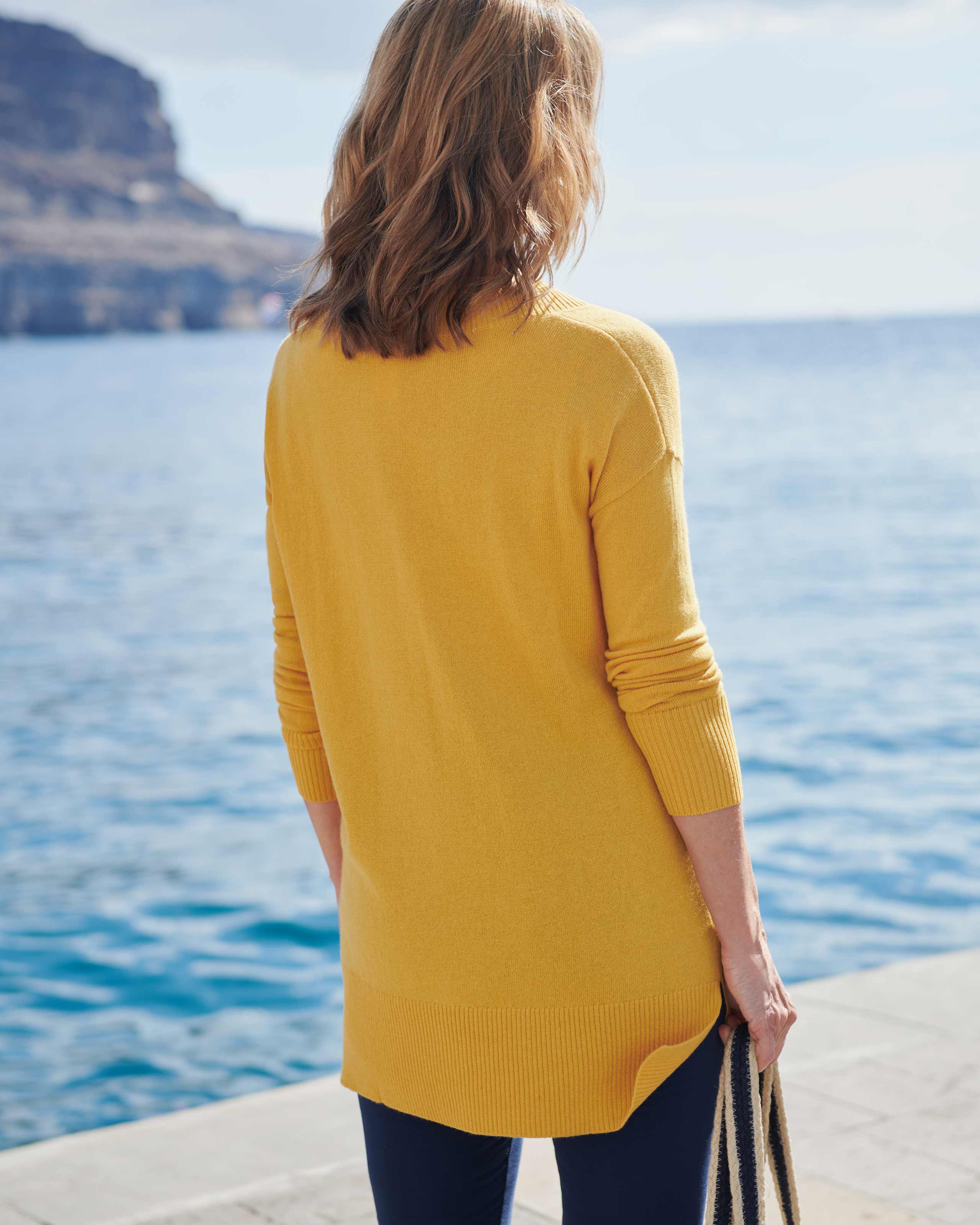 Sun Rays | Cashmere Merino Deep V Neck Tunic | WoolOvers AU