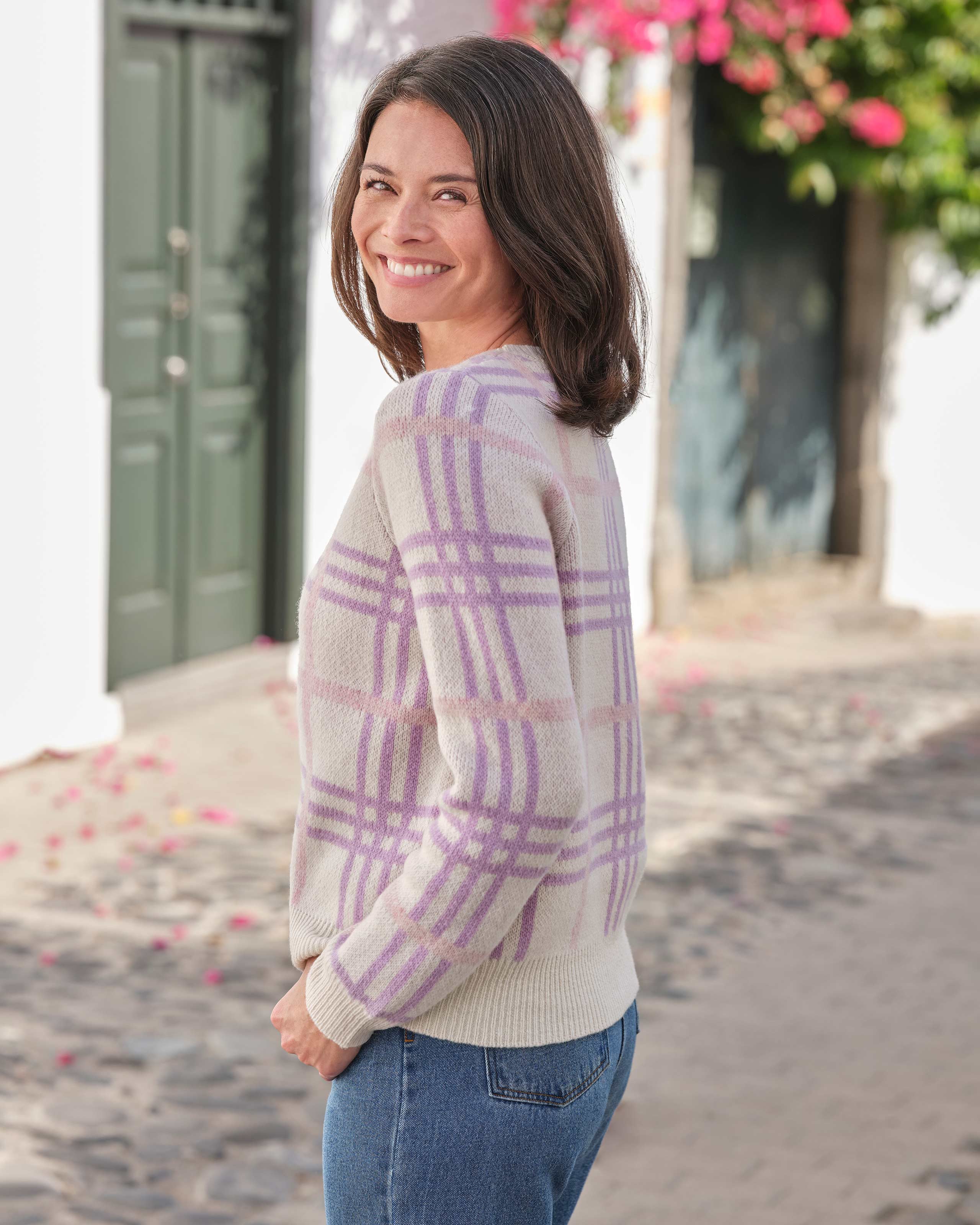 Cream Multi | Check Jumper | WoolOvers AU