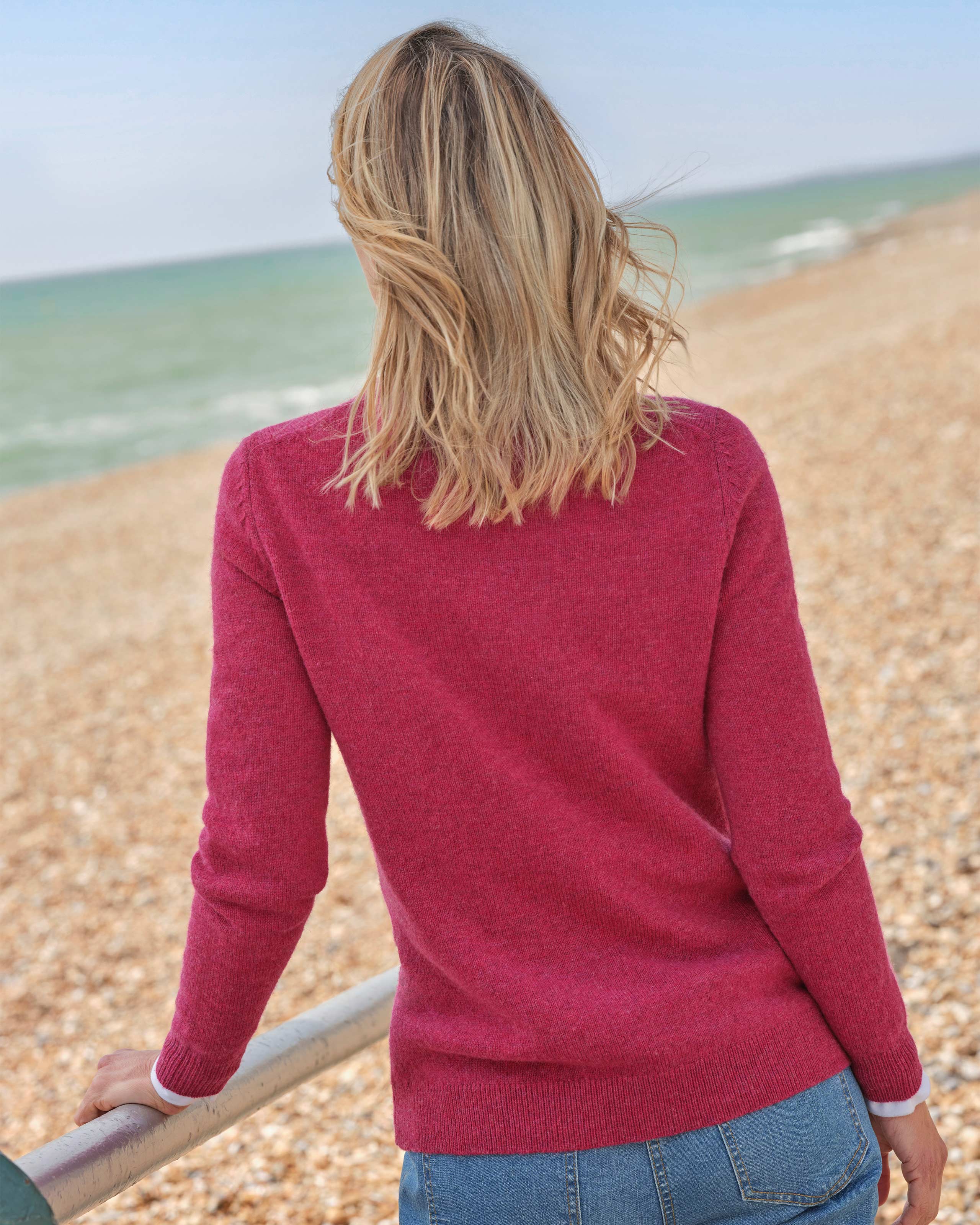 Berry Juice | Womens Lambswool V Neck Jumper | WoolOvers AU