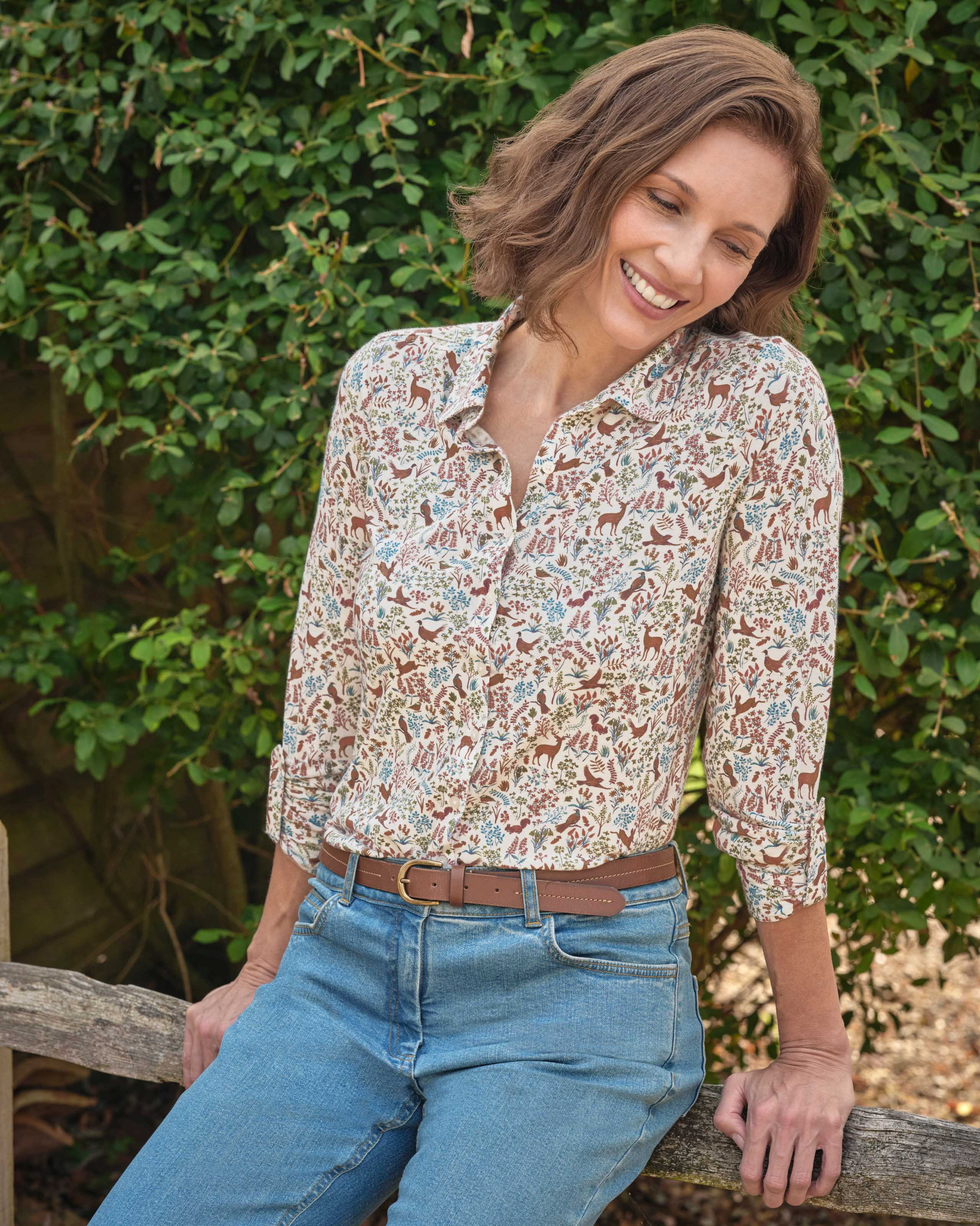 Moonshadow Tile Print | Soft Touch Jersey Shirt | WoolOvers AU