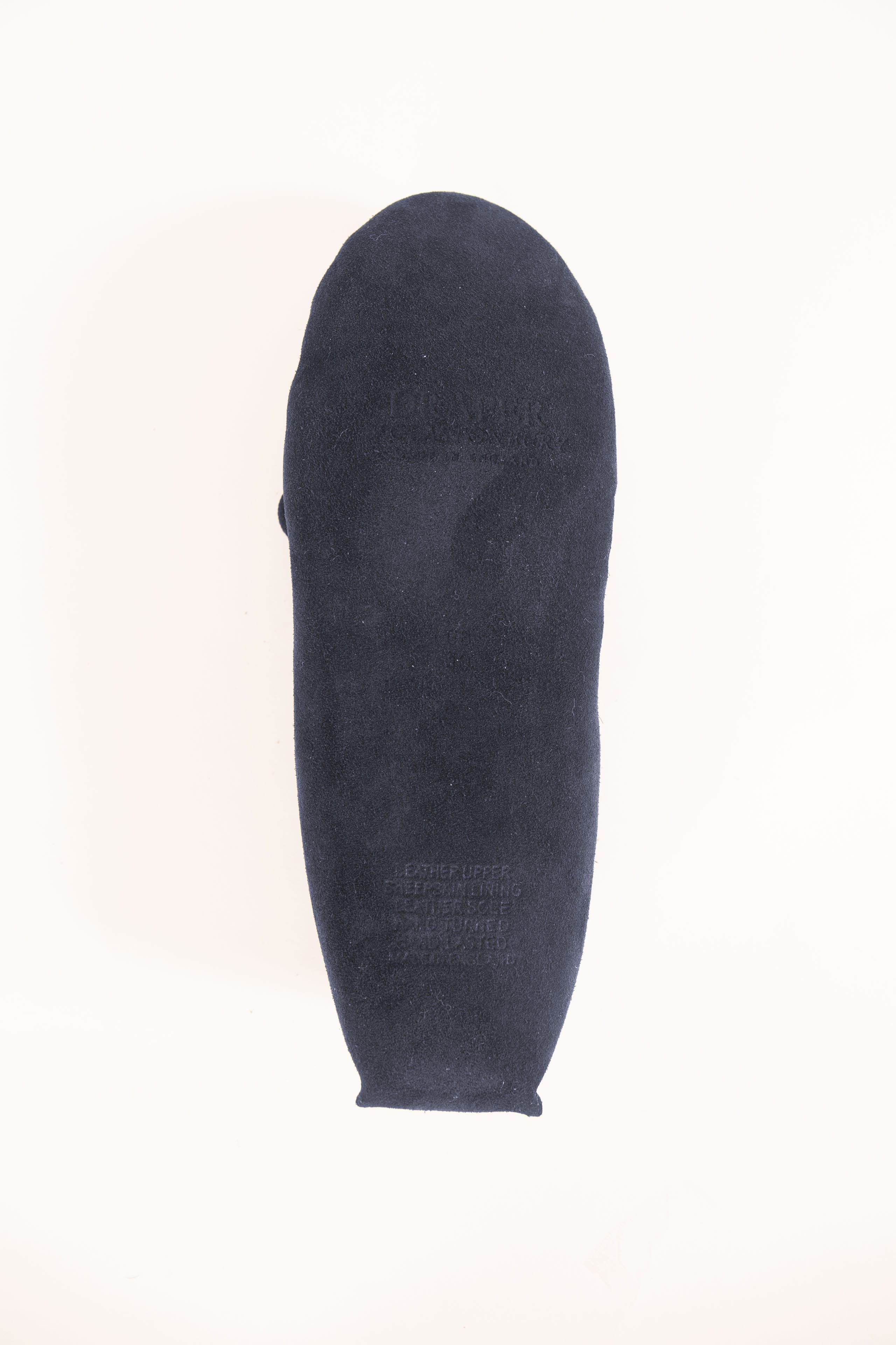 Navy | Mens Draper Sheepskin Moccasin Slippers | WoolOvers UK
