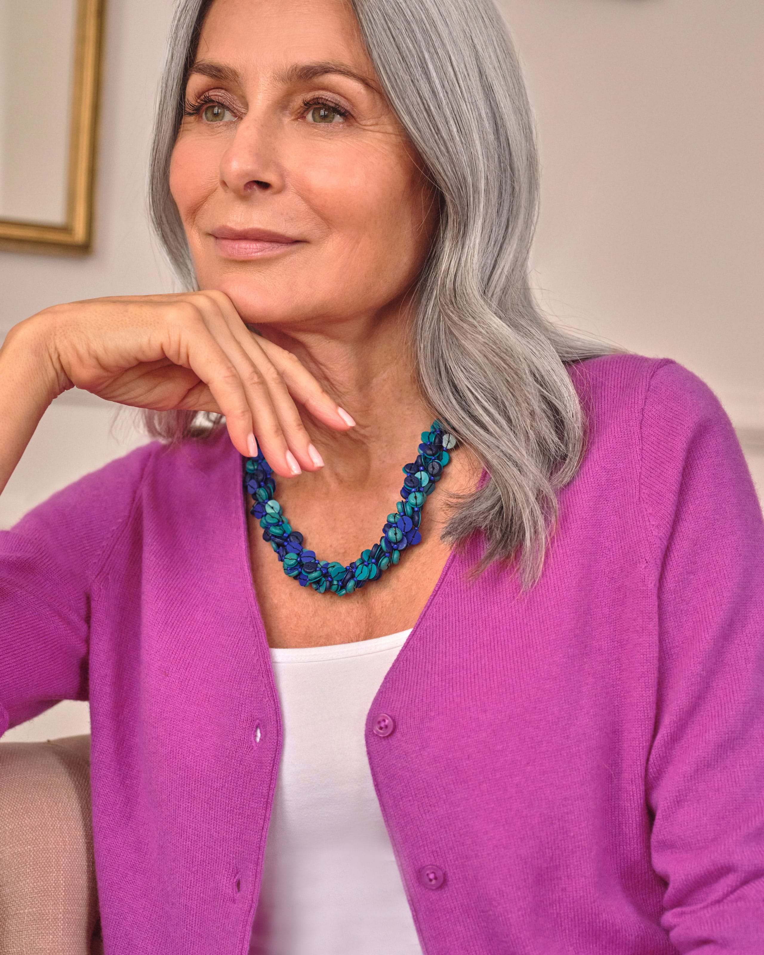 Foxglove | Cashmere Merino Classic V Neck Cardigan | WoolOvers US