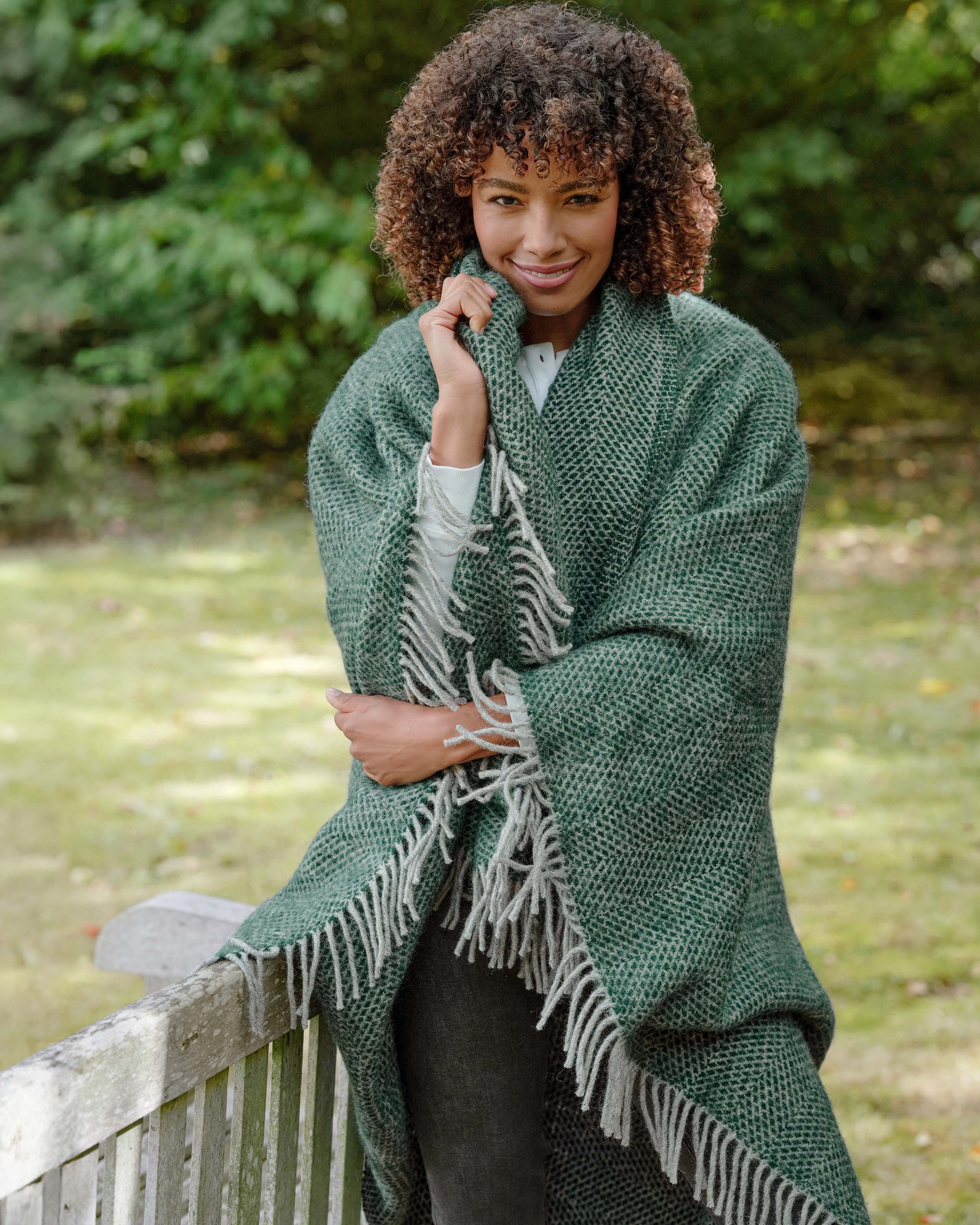 Emerald | Pure Wool Beehive Throw | WoolOvers US