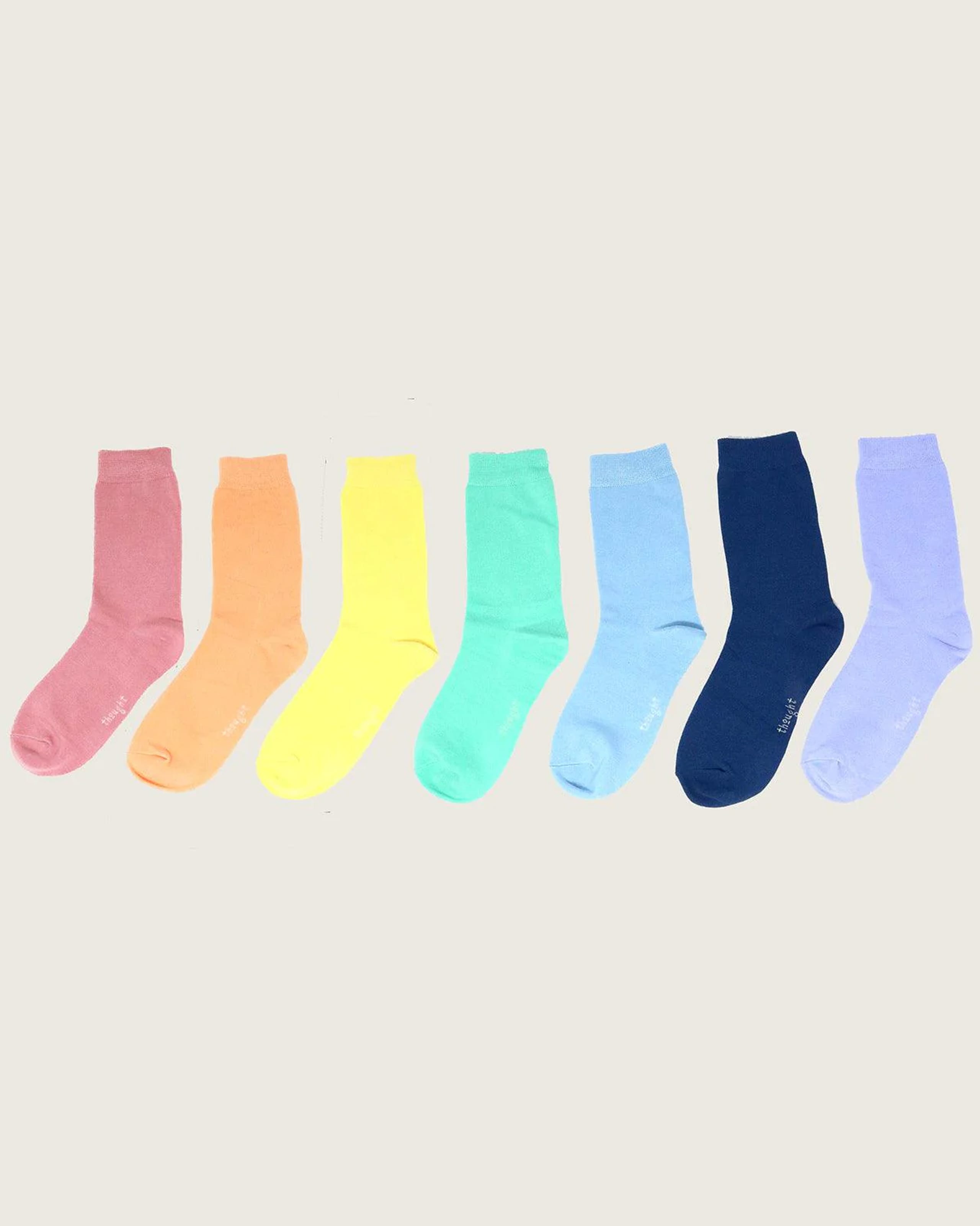 Pastel Multi | Womens Thought Essential Pastel Box Of 7 Socks ...