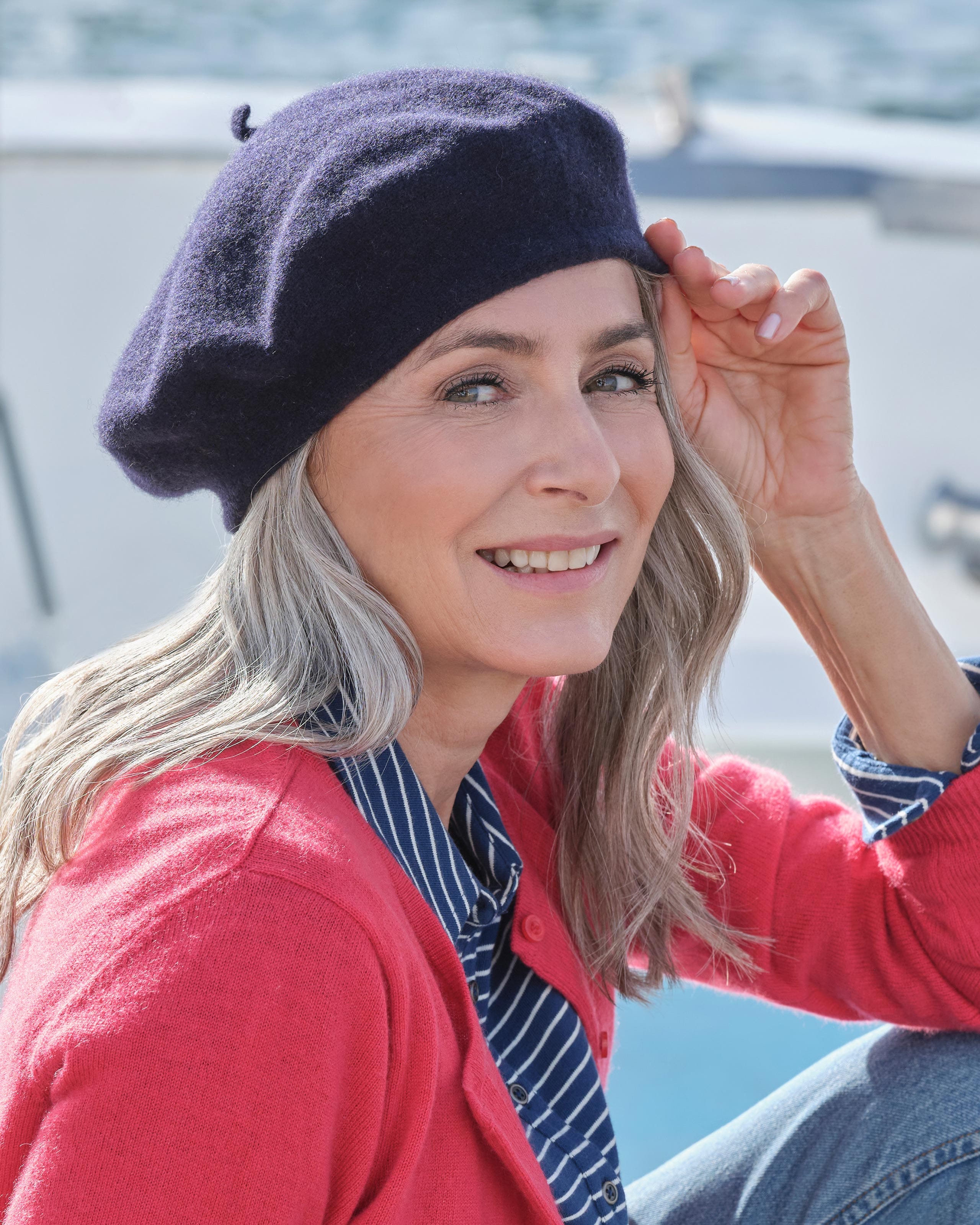 Navy | Classic Wool Beret | WoolOvers UK