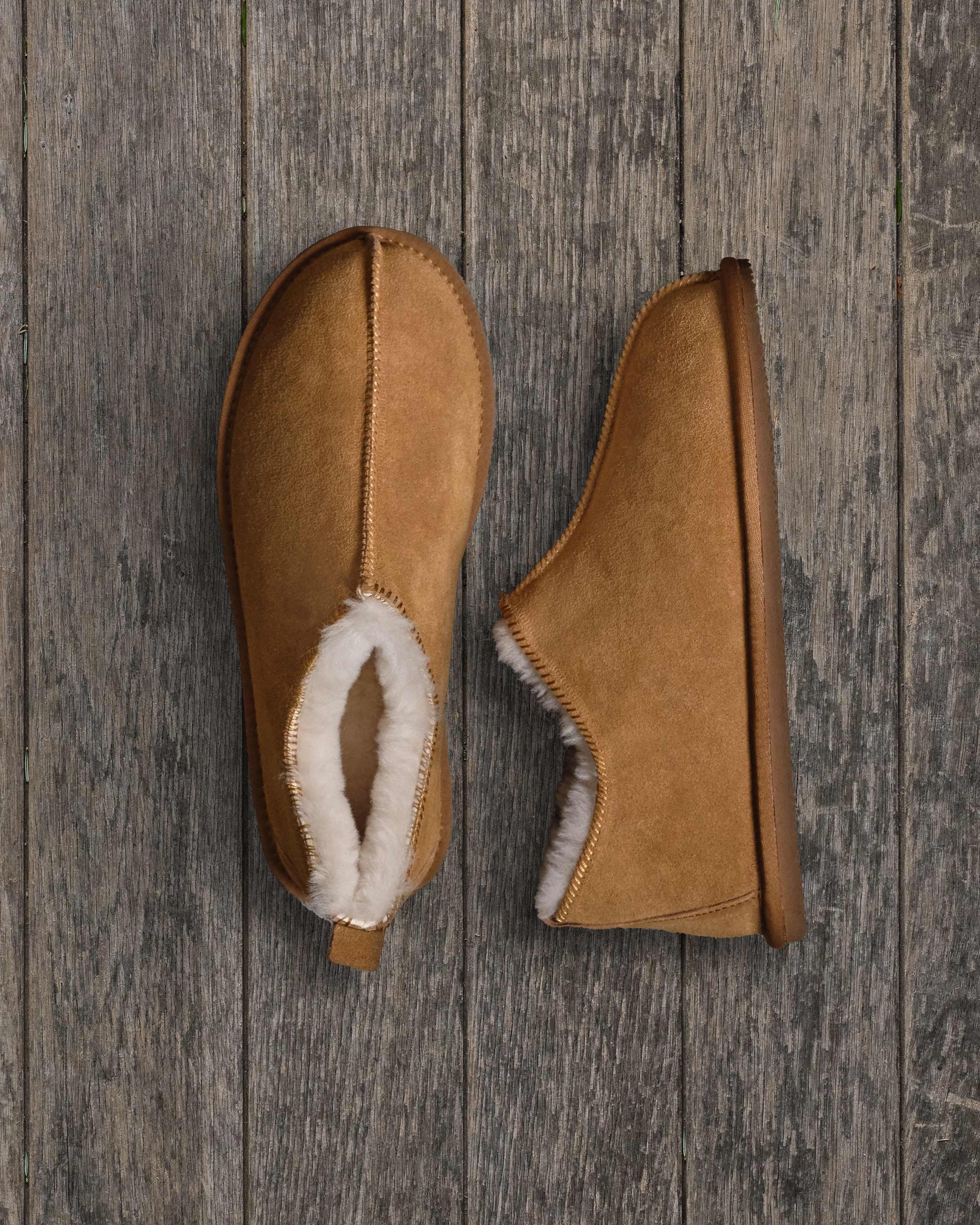 Chestnut | Mens Suede & Sheepskin Short Boot | WoolOvers UK