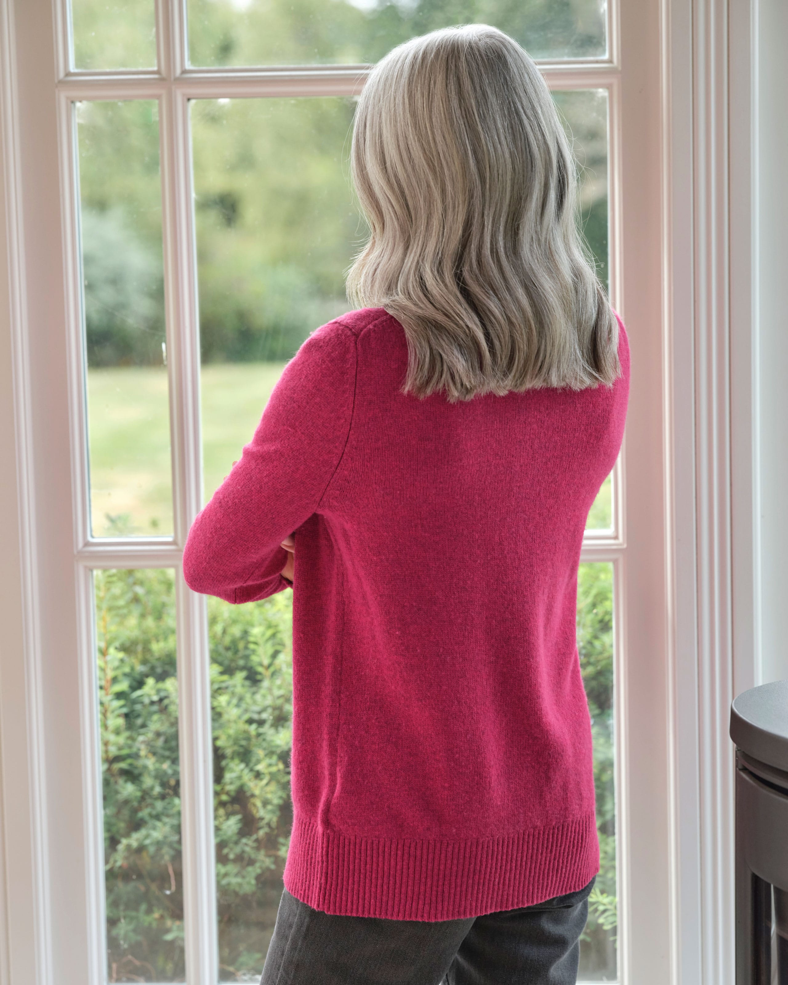 Berry Juice | Lambswool Zip Thru Cardigan | WoolOvers US