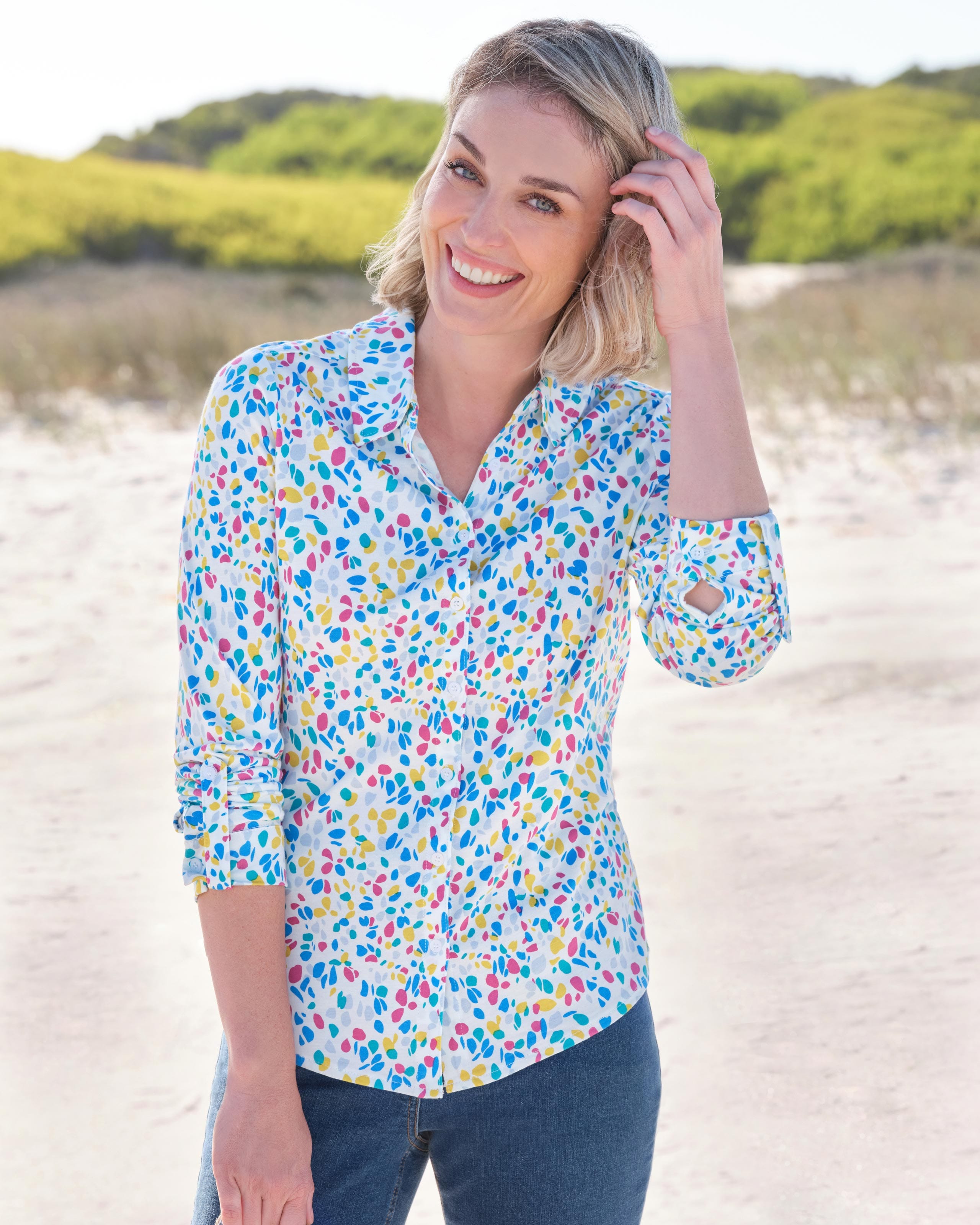 Navy | Soft Touch Jersey Shirt | WoolOvers US