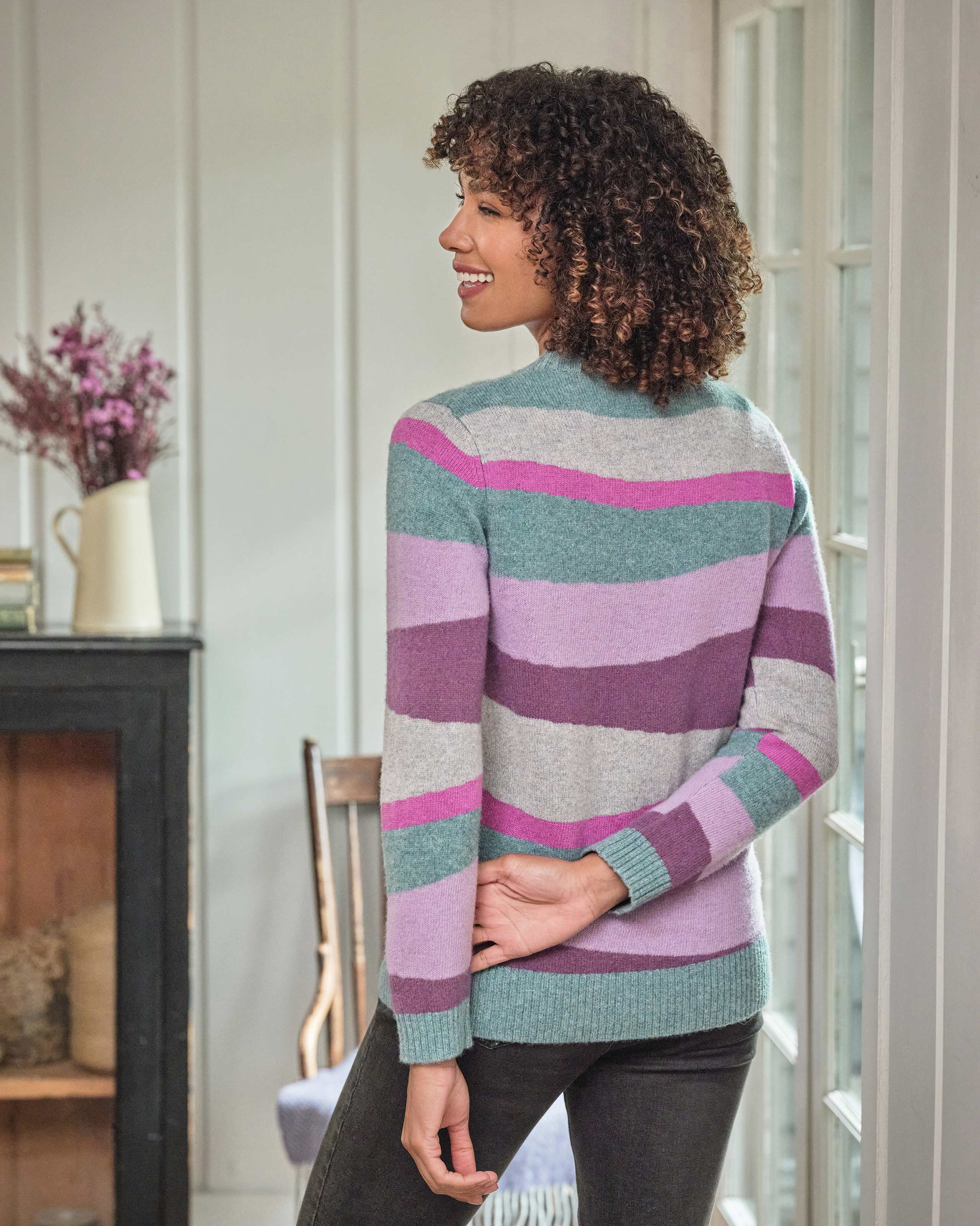 Multi | Wavy Abstract Jumper | WoolOvers UK