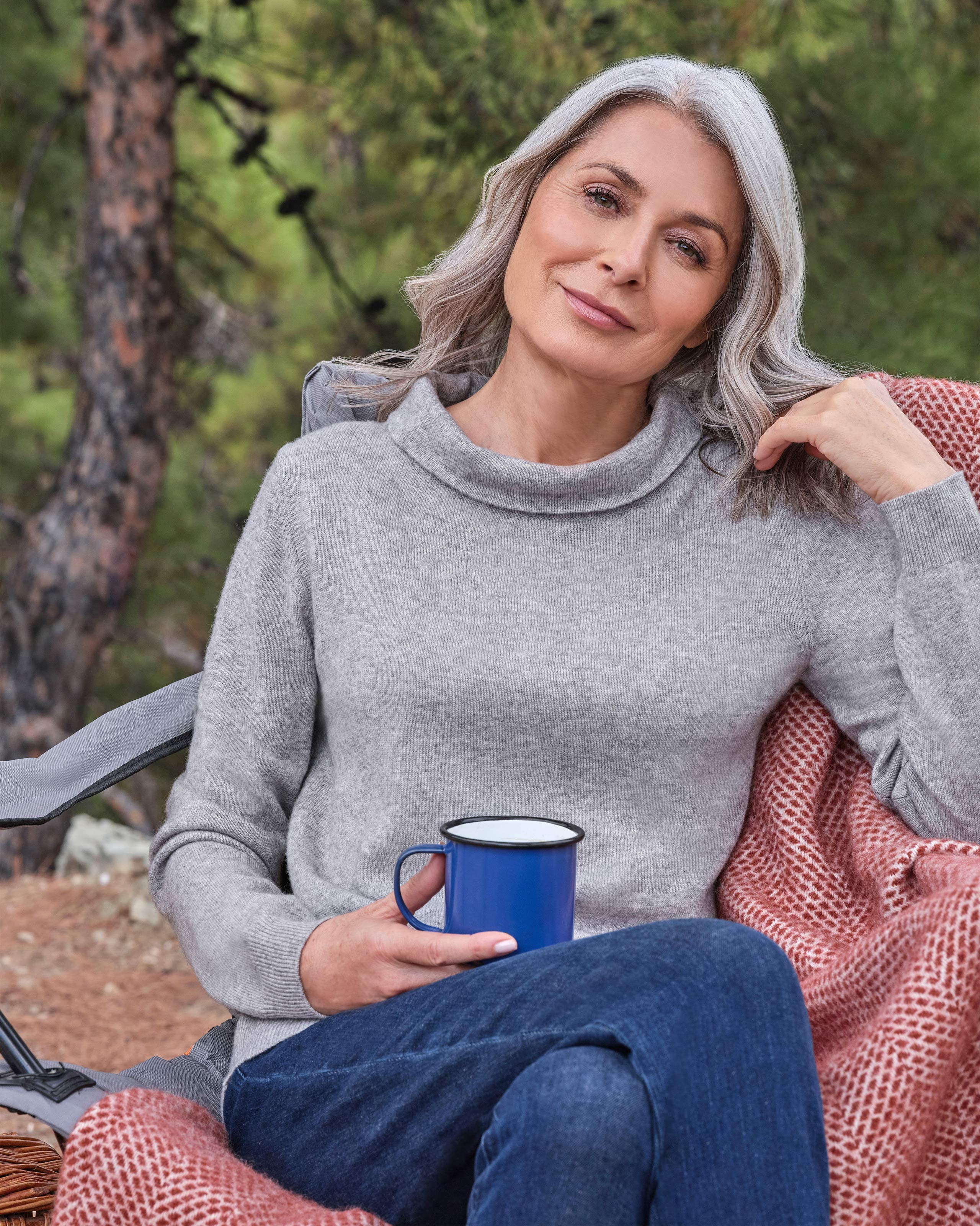 Husky Grey | Jackie Roll Neck | WoolOvers UK