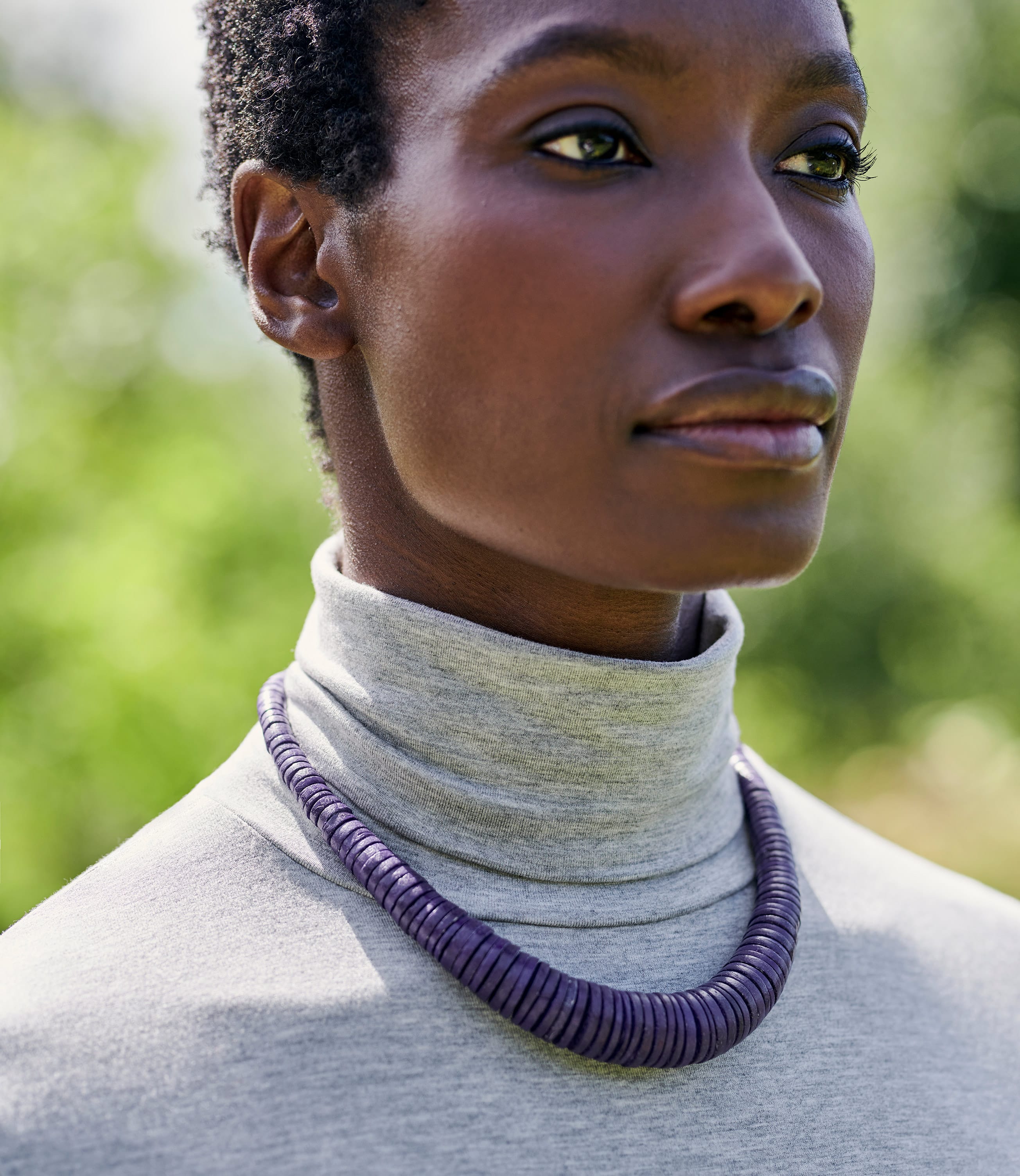 Purple | Graduated Disc Necklace | WoolOvers AU