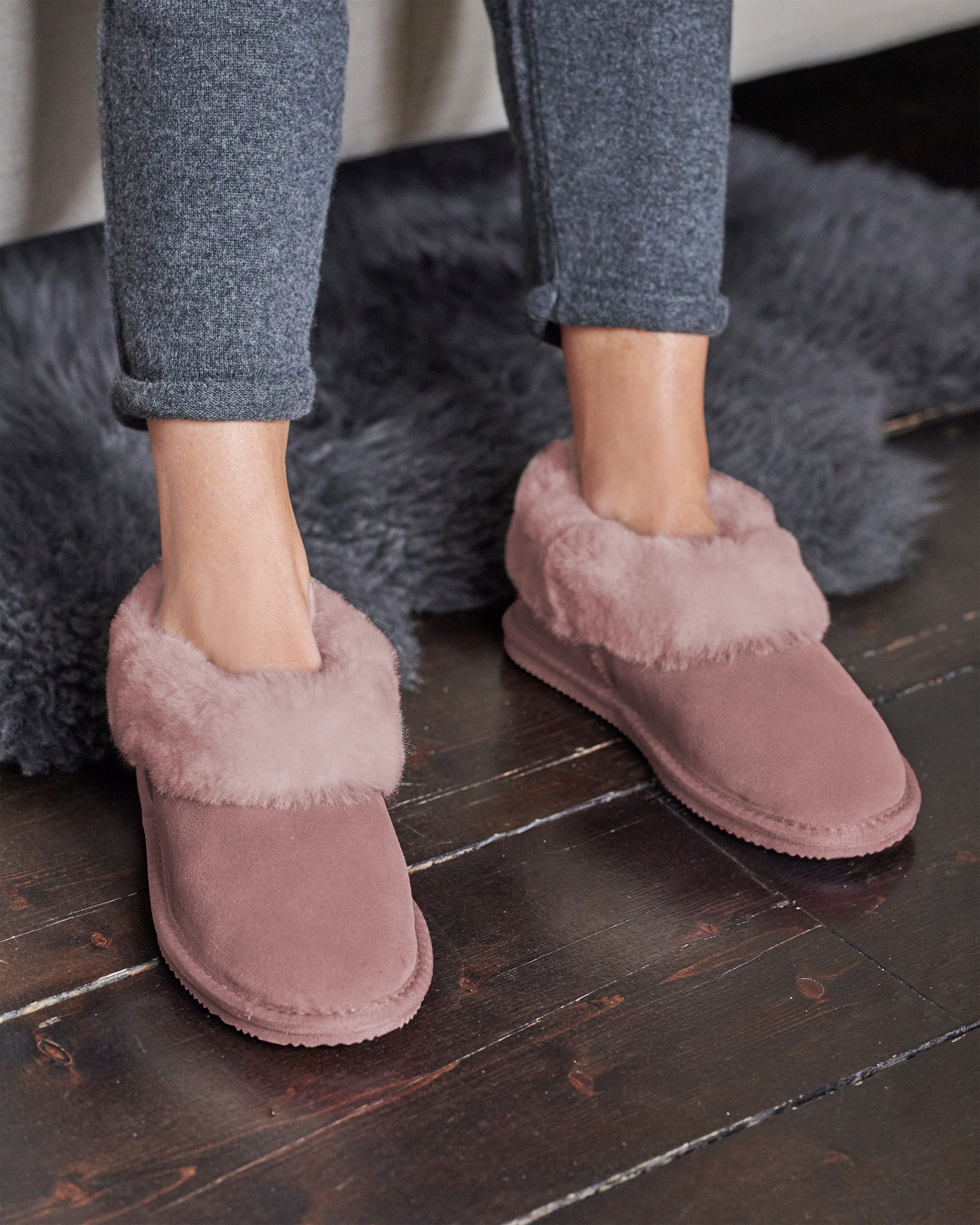 Mink | Womens Short Sheepskin Slipper Boot | WoolOvers US