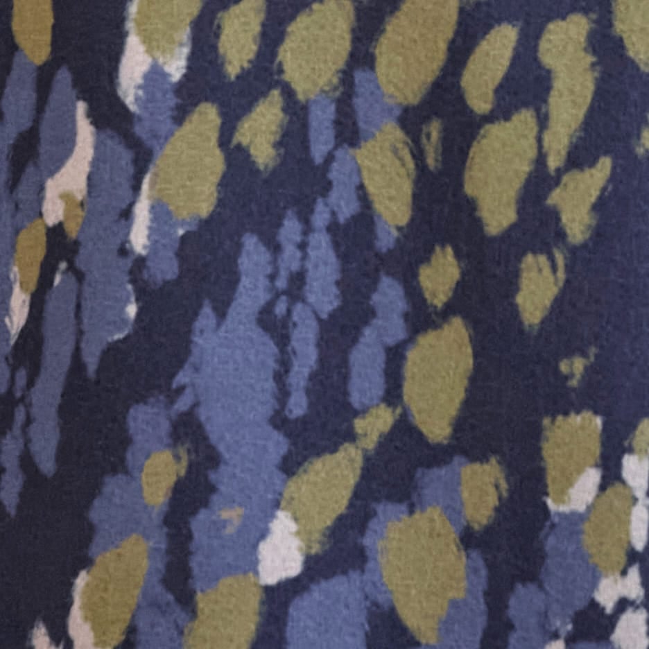 City Spirit Blue | Printed Frill Neck Dress | WoolOvers UK